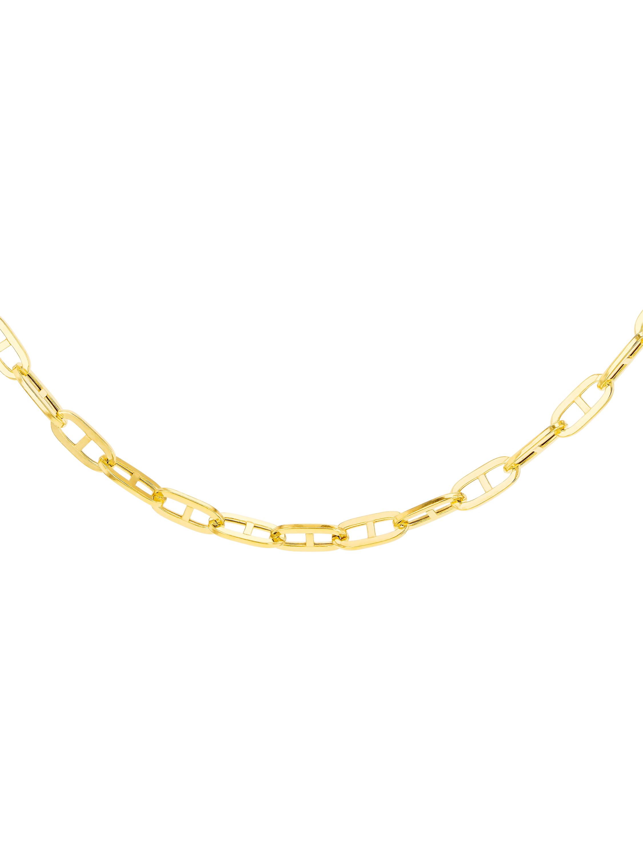 IBB 9ct Gold Small Square Rambo Chain Necklace, Gold