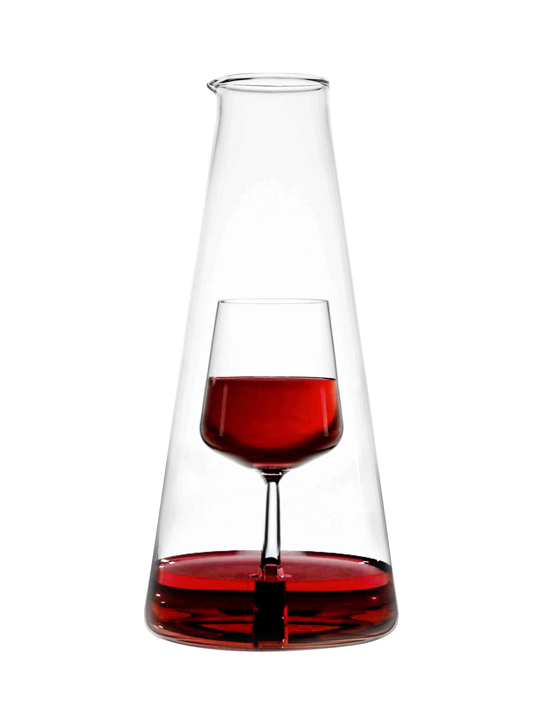 Ichendorf Milano Inbottiglia Wine Glass Decanter, 110ml, Clear/Red
