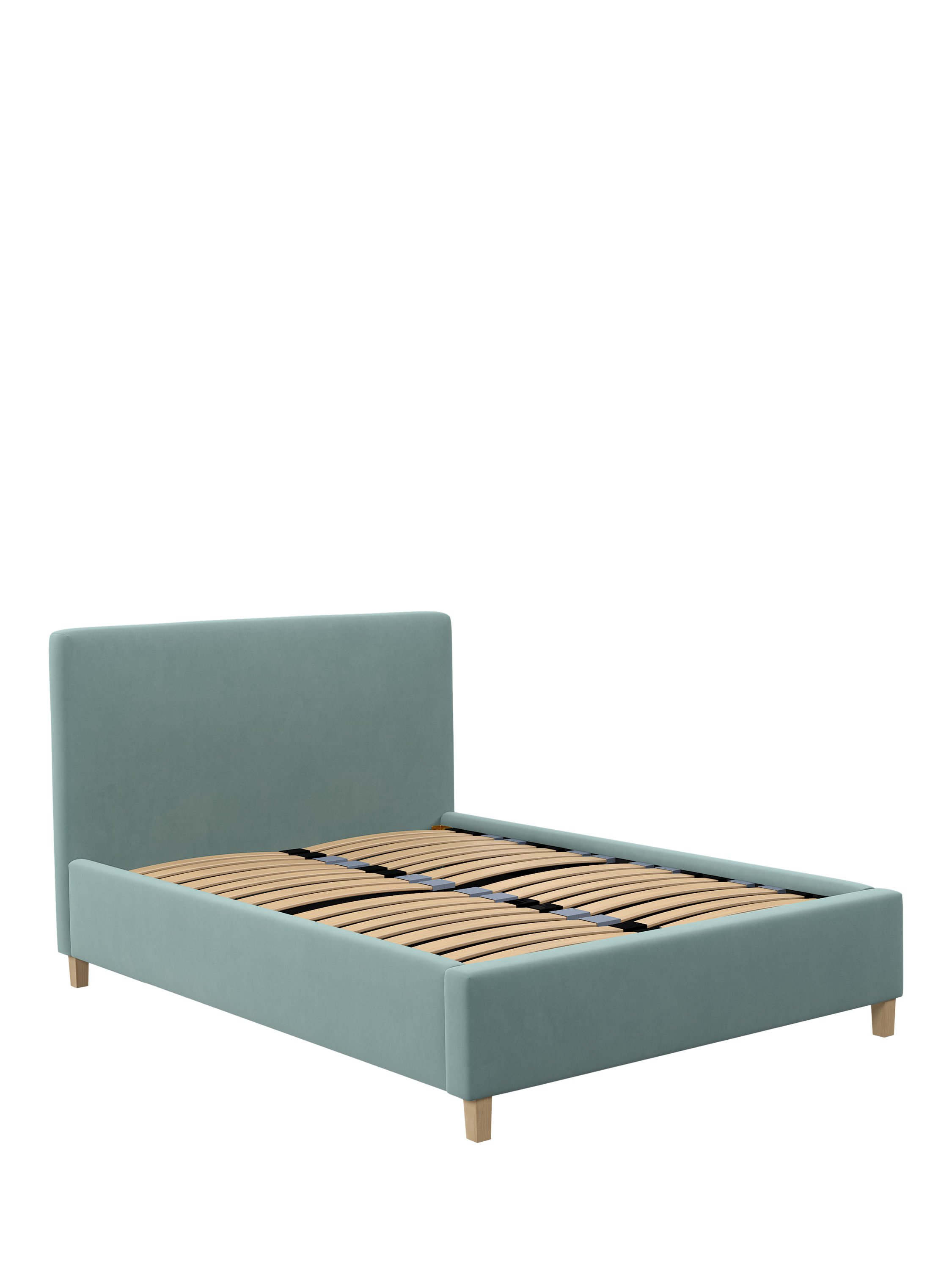 John Lewis Emily Raised Ottoman Storage Bed Frame Double Deep Velvet Eau De Nil