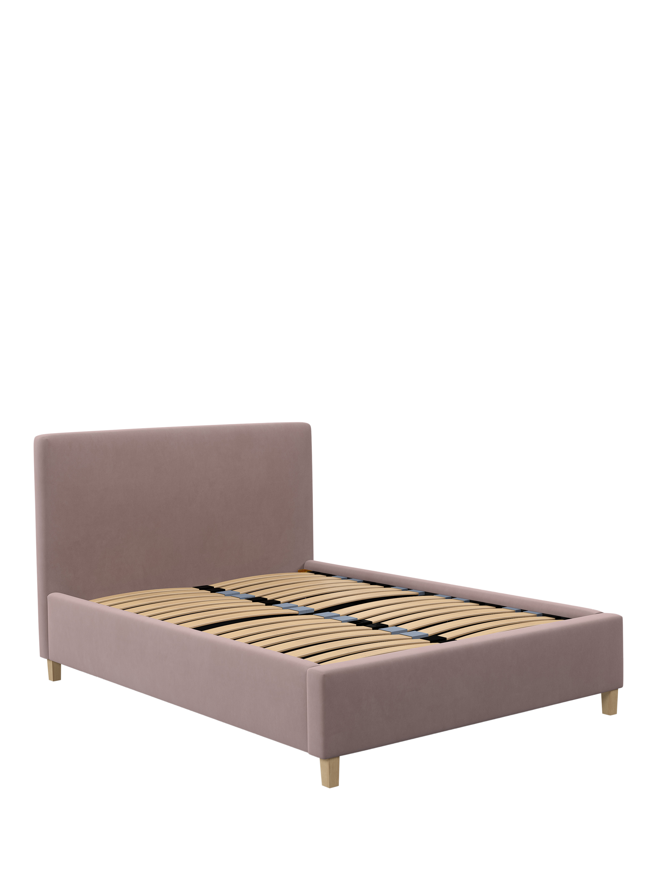 John Lewis Emily Raised Ottoman Storage Bed Frame King Size Deep Velvet Heather