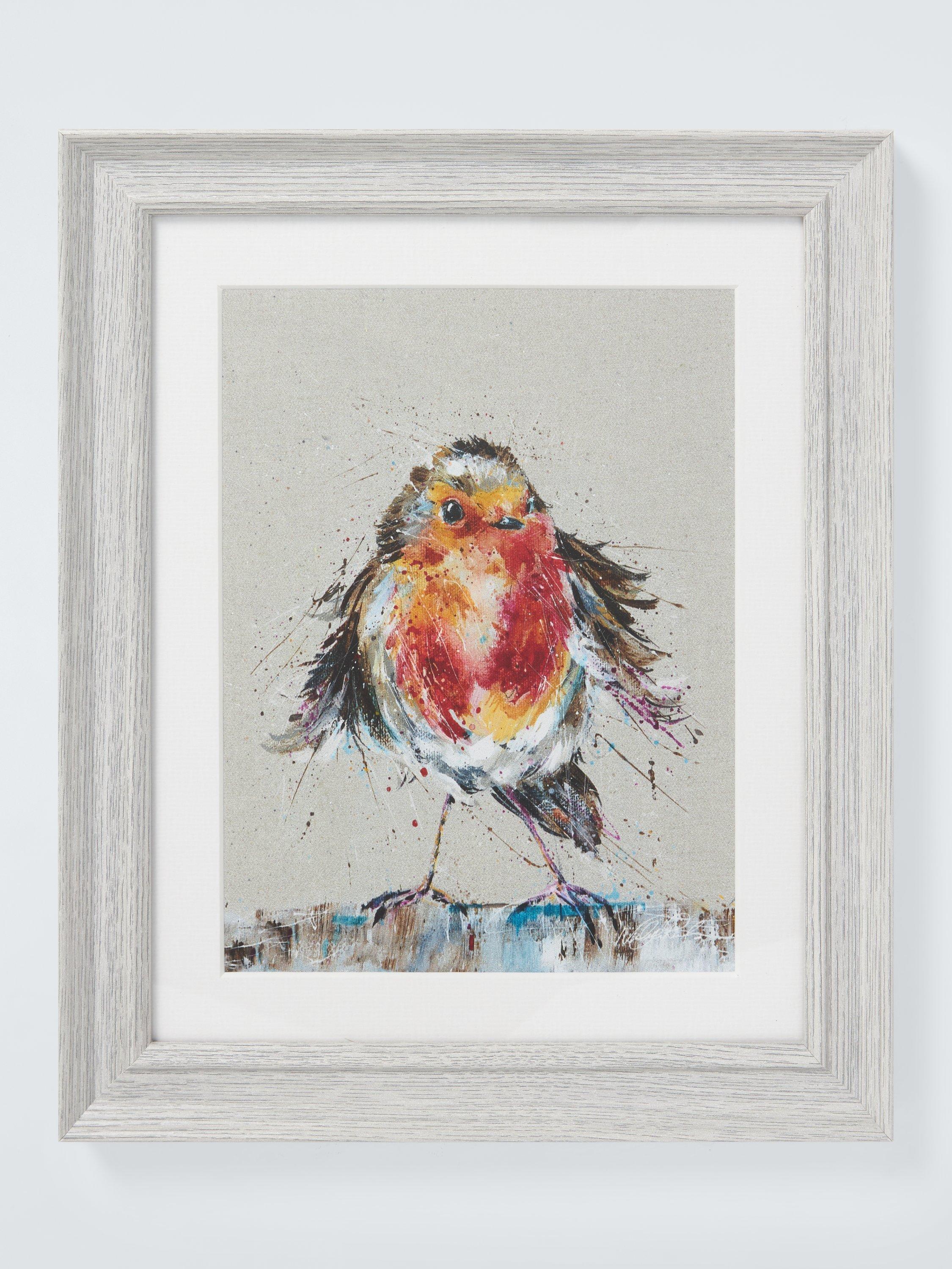 John Lewis Nicola Jane Rowles 'Robin' Framed Print & Mount, 35 x 29cm, Grey