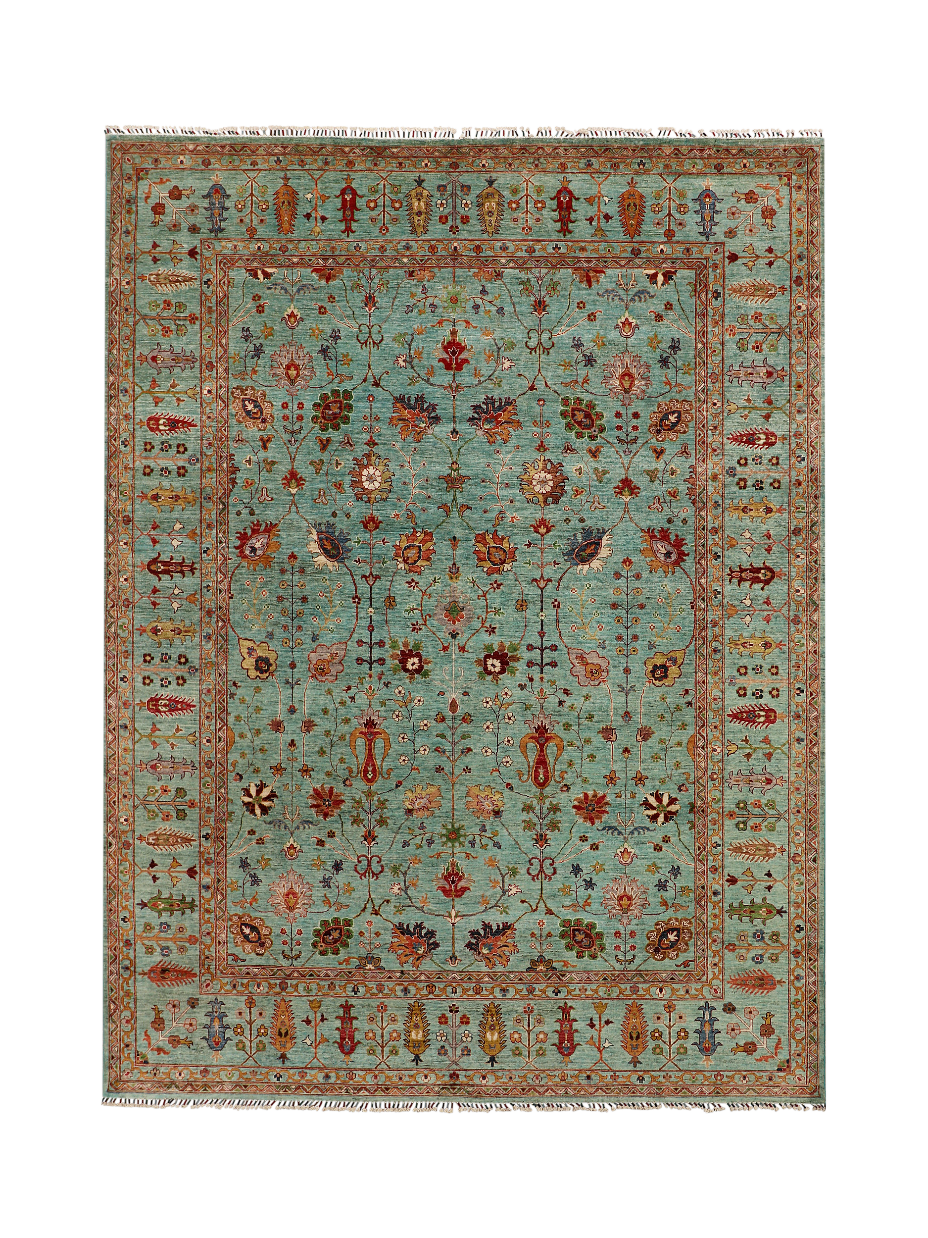 Gooch Oriental Sultani Rug, Green, L364 x W276 cm