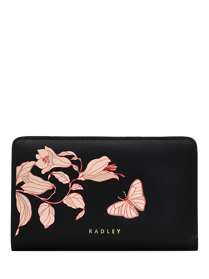 Radley Butterfly Leather Medium Bifold Purse, Black