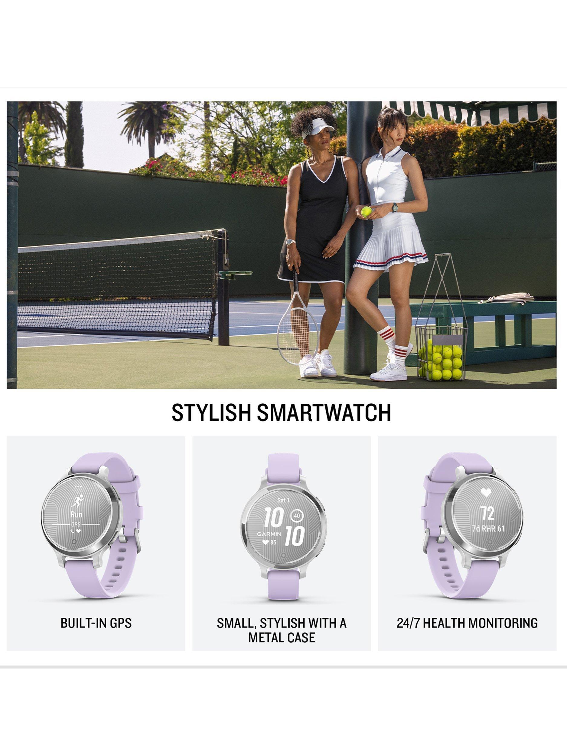 Garmin Lily 2 Active Smart Fitness Watch with Silicone Band, Silver and ...