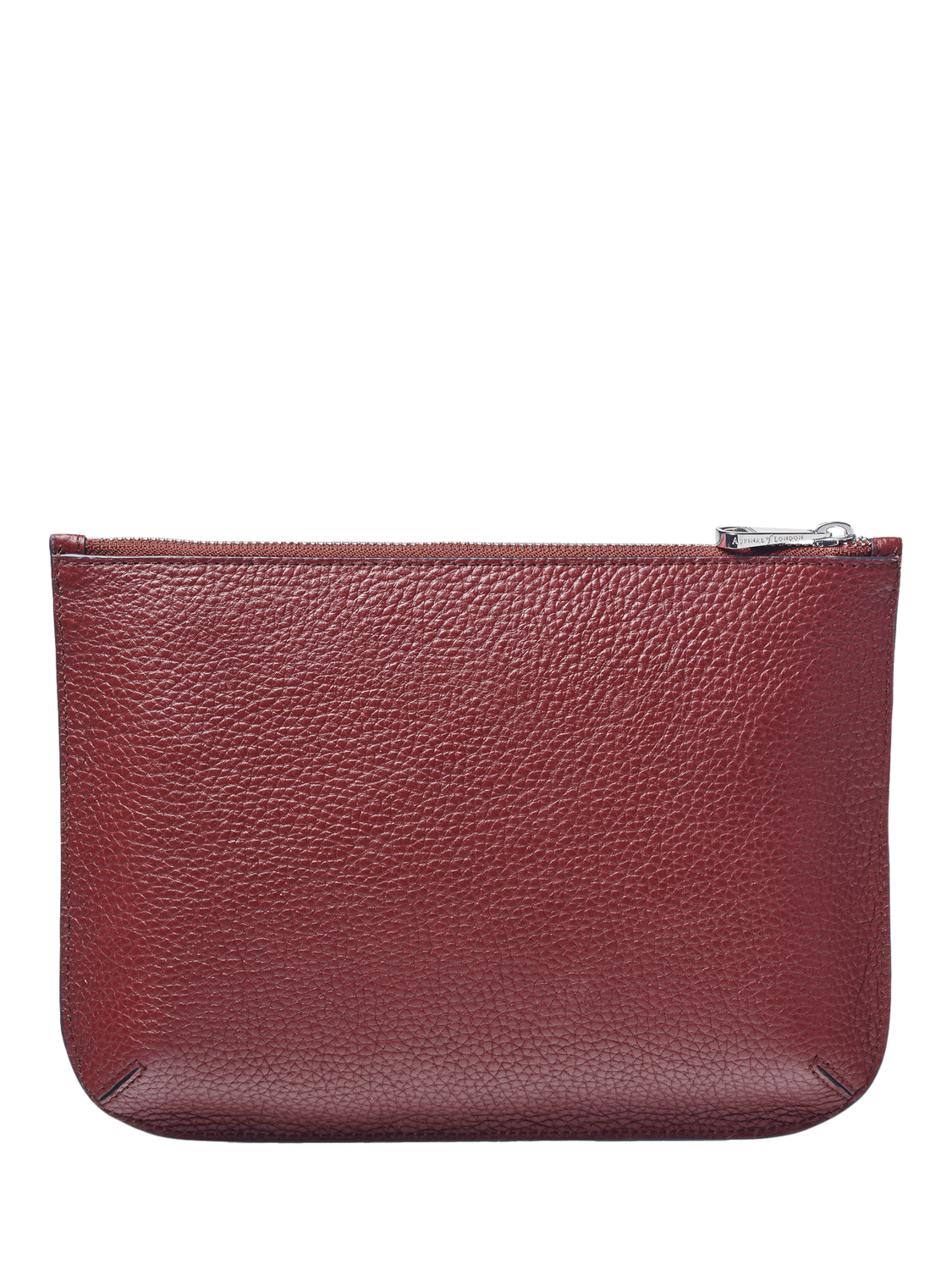Aspinal of London Medium Ella Pebble Grain Leather Pouch, Merlot