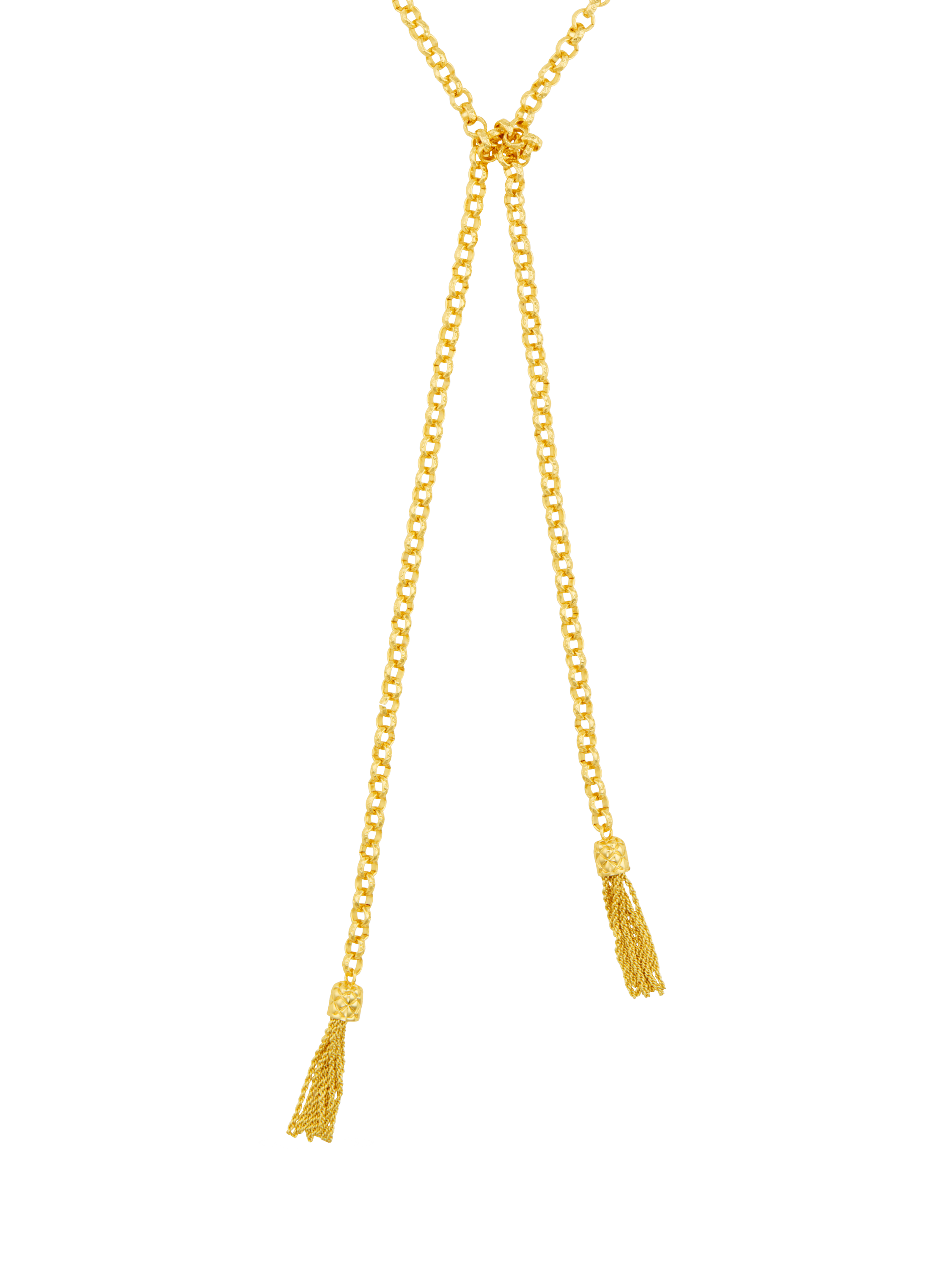 Orelia Chain and Tassel Necklace, Pale Gold