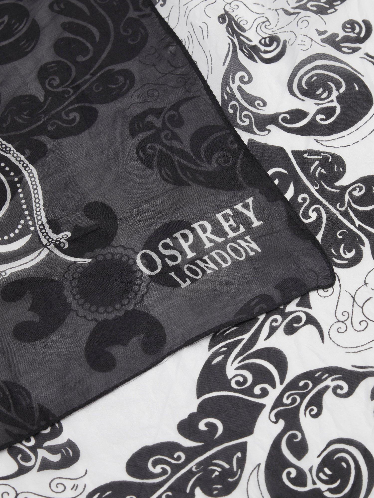 OSPREY LONDON Flamenco Dancers Silk Scarf, Black/Ivory