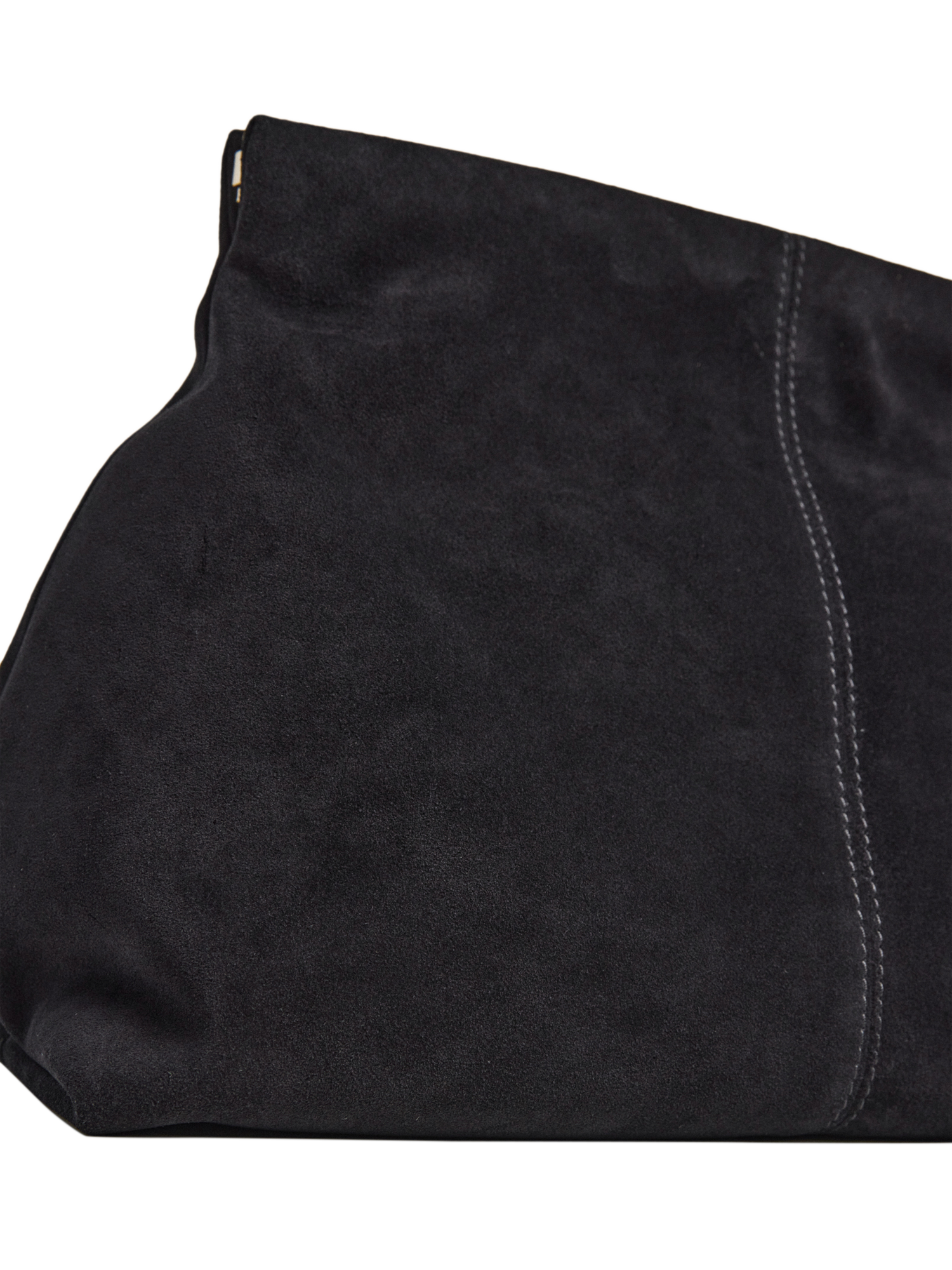 Flattered Clay Oversized Suede Clutch Bag, Black