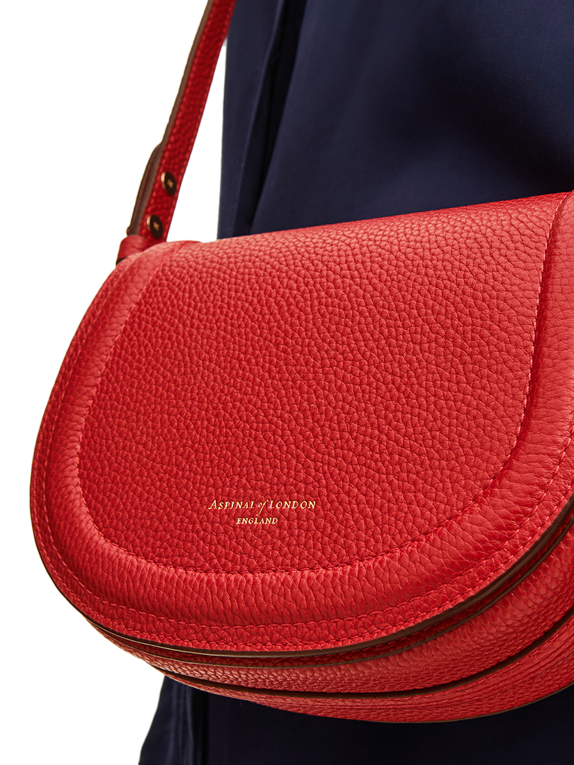 Aspinal of London Small Stella Satchel Cross Body Bag, Cardinal Red