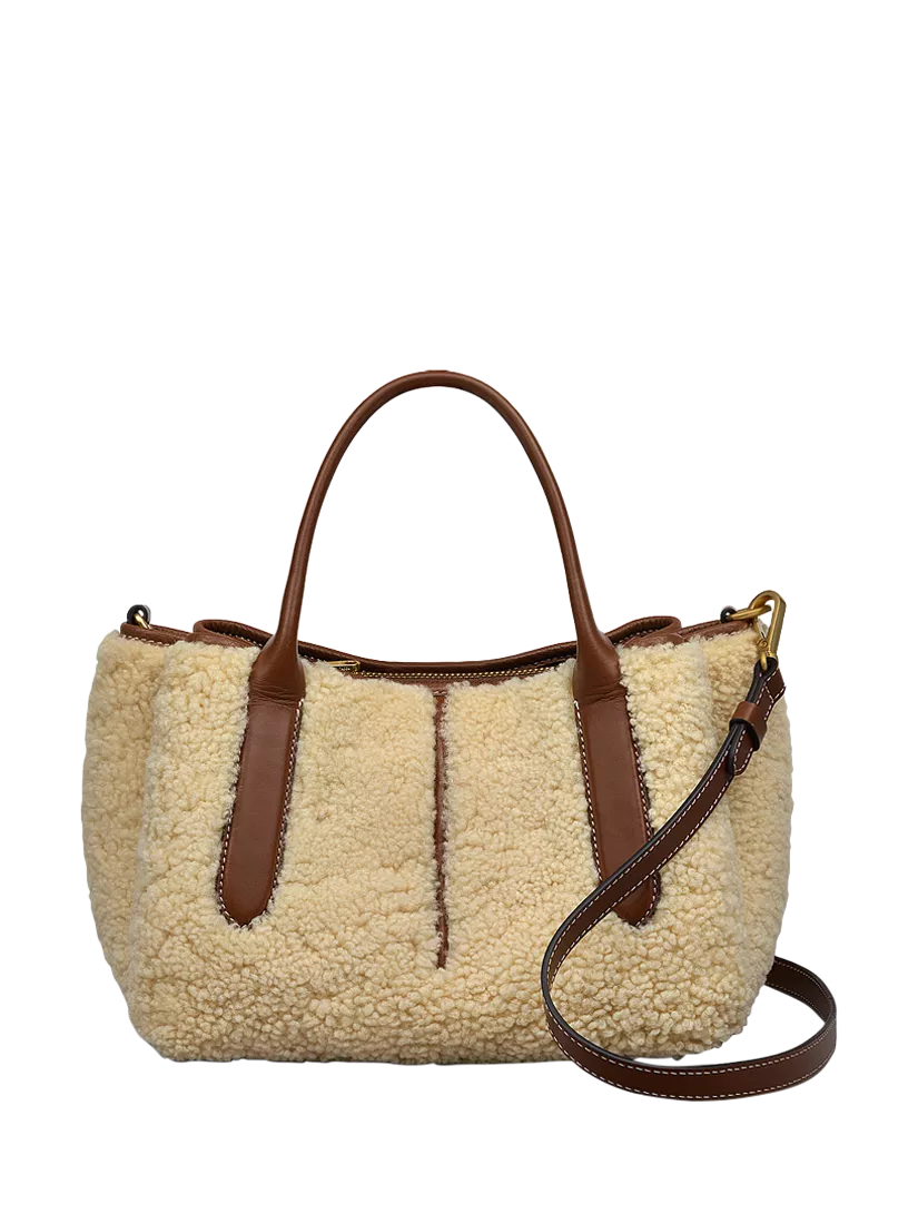 Radley Hillgate Place Shearling Small Open Top Grab Bag, Natural