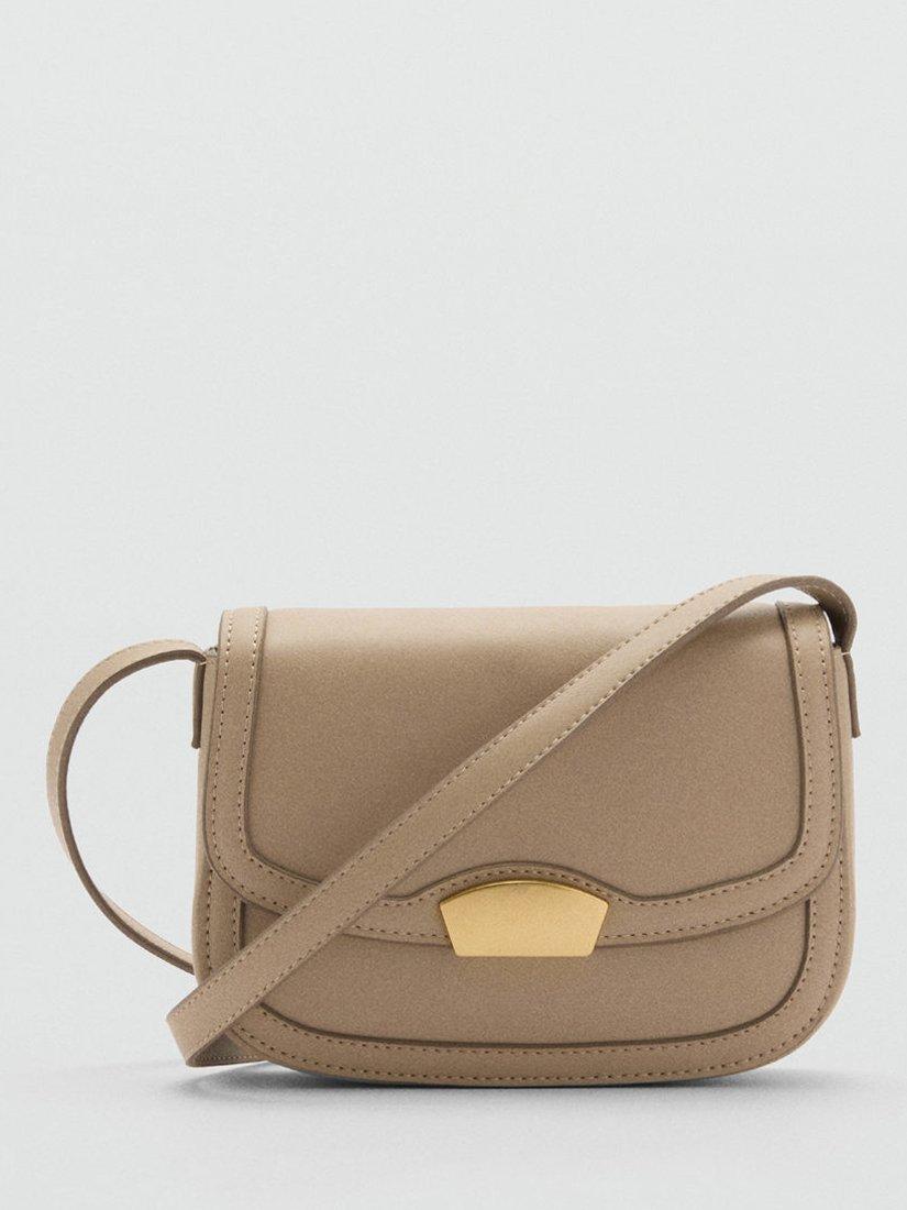 Mango Flapover Crossbody Bag, Lt Pastel Brown