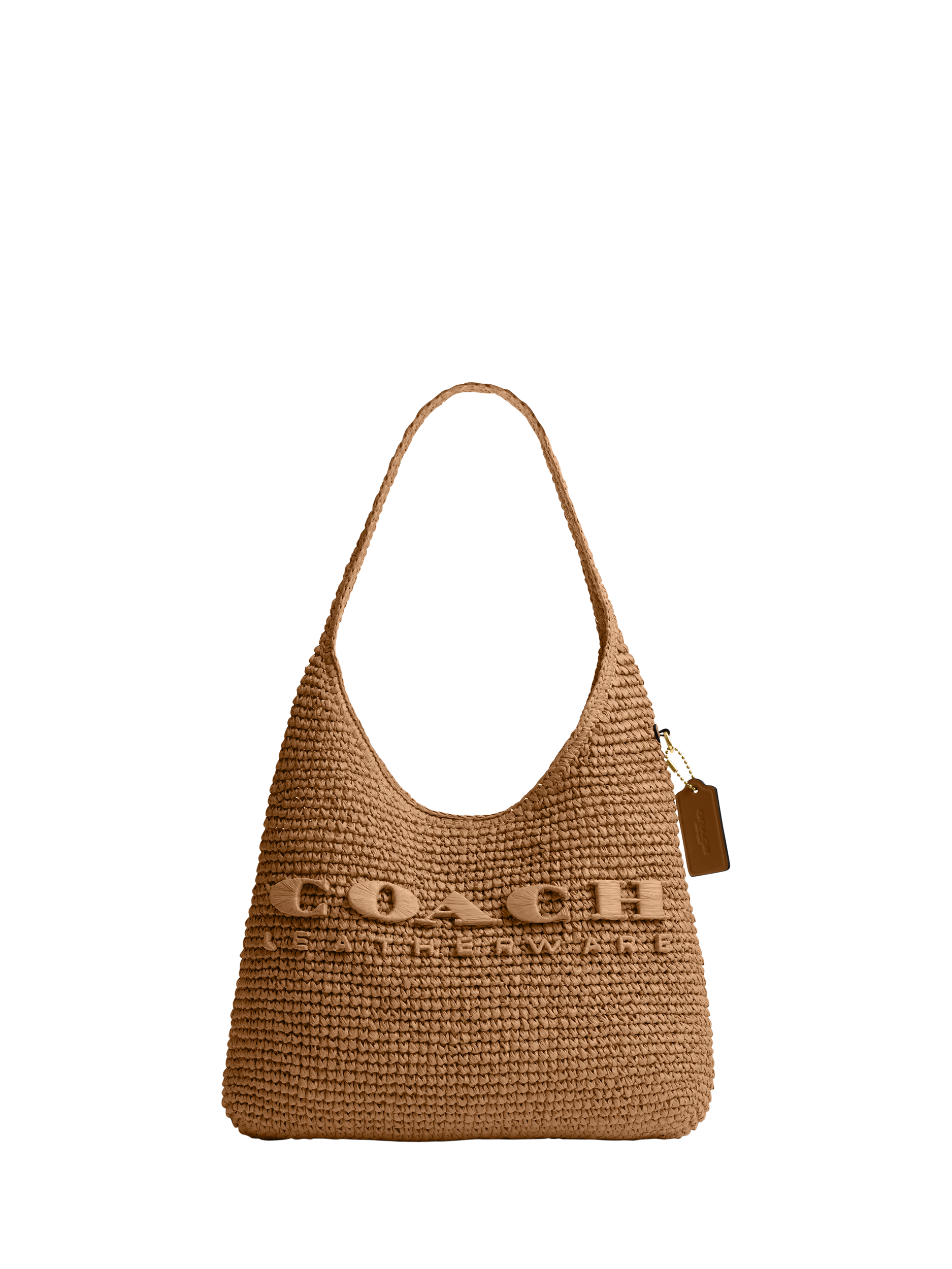 Coach Brooklyn 28 Straw Shoulder Bag, Golden