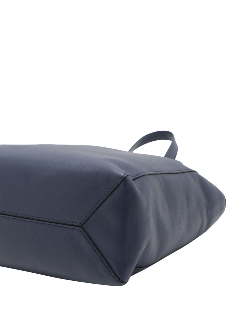 Pre-loved LOEWE Anagram Leather East/West Tote Bag, Deep Blue