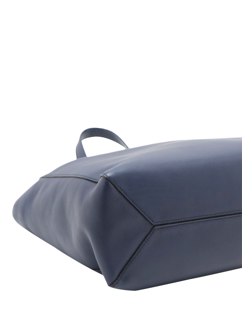 Pre-loved LOEWE Anagram Leather East/West Tote Bag, Deep Blue