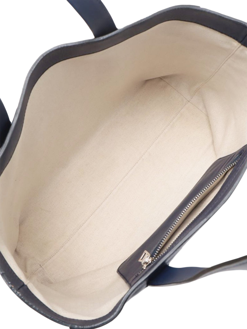 Pre-loved LOEWE Anagram Leather East/West Tote Bag, Deep Blue