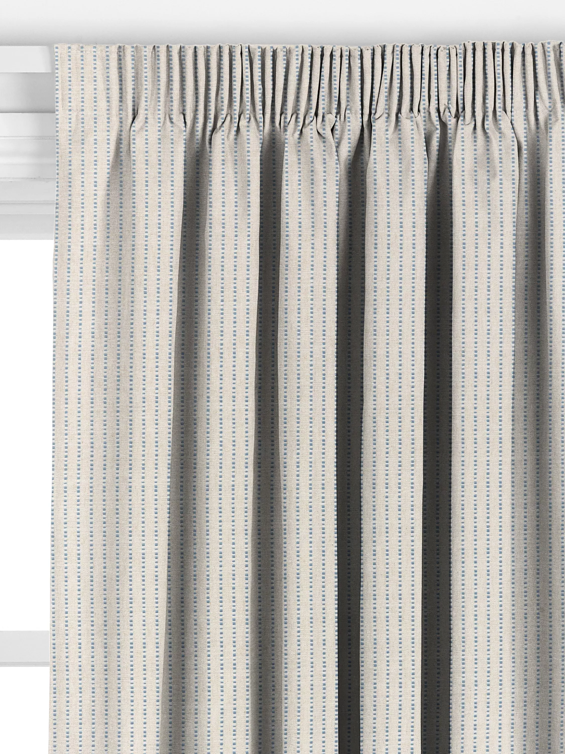 John Lewis Fleck Stripe Made to Measure Curtains, Lake Blue