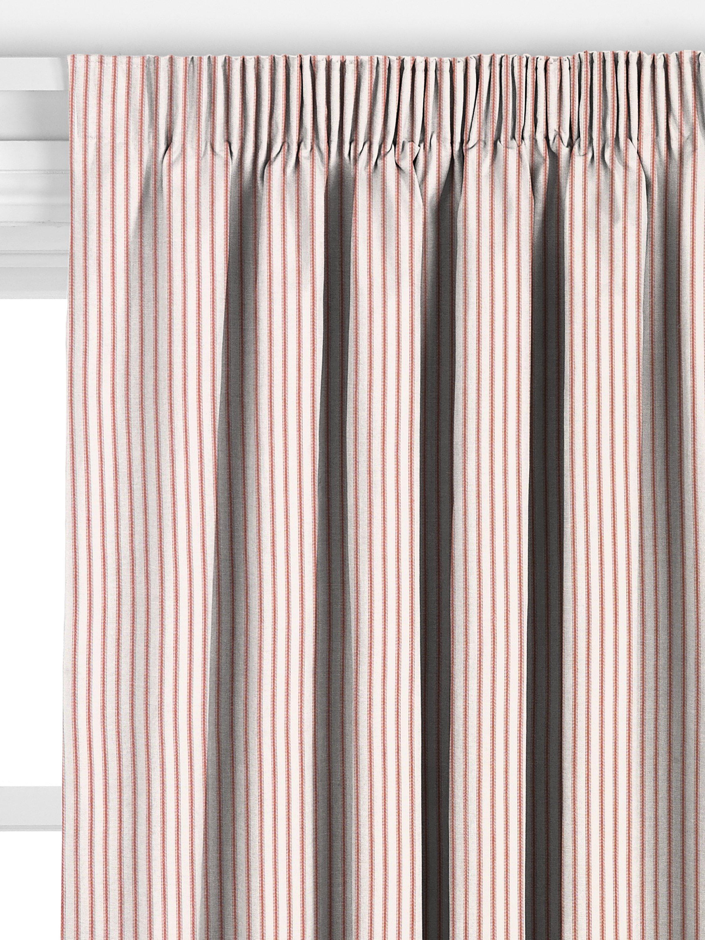 John Lewis Ticking Stripe Cotton Made to Measure Curtains, Auburn