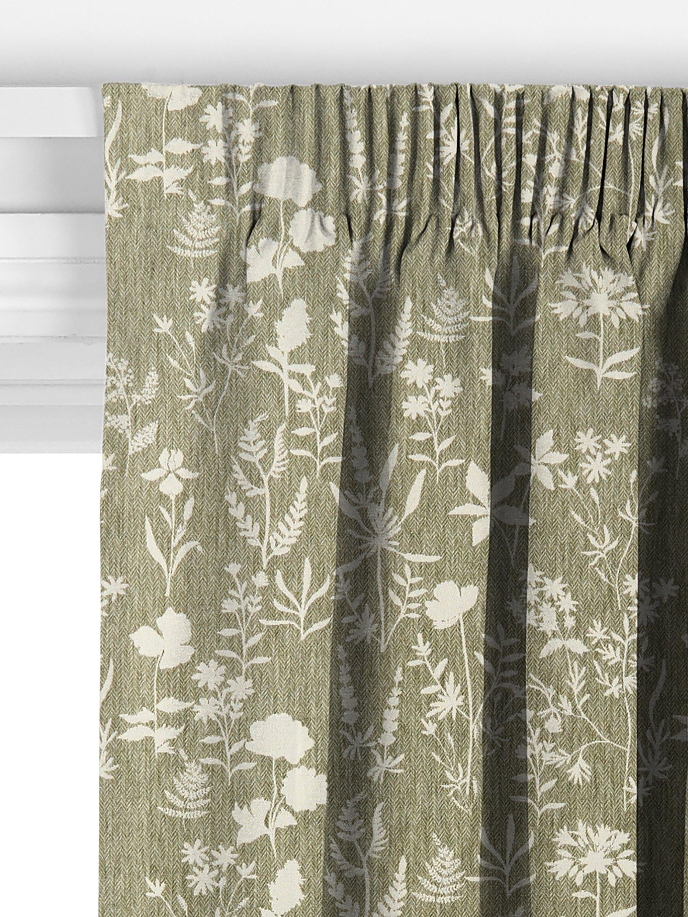 John Lewis Fiorella Made to Measure Curtains, Avocado