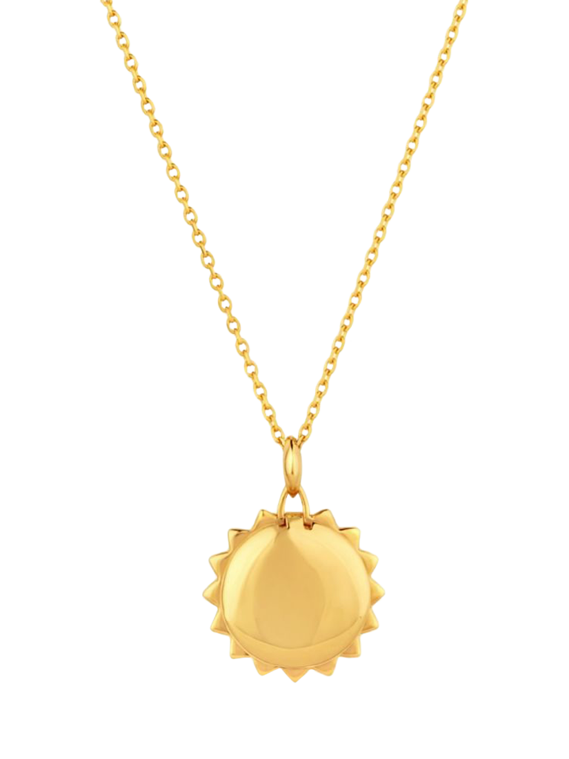 Dinny Hall Gold Plated Engraved Sun Locket