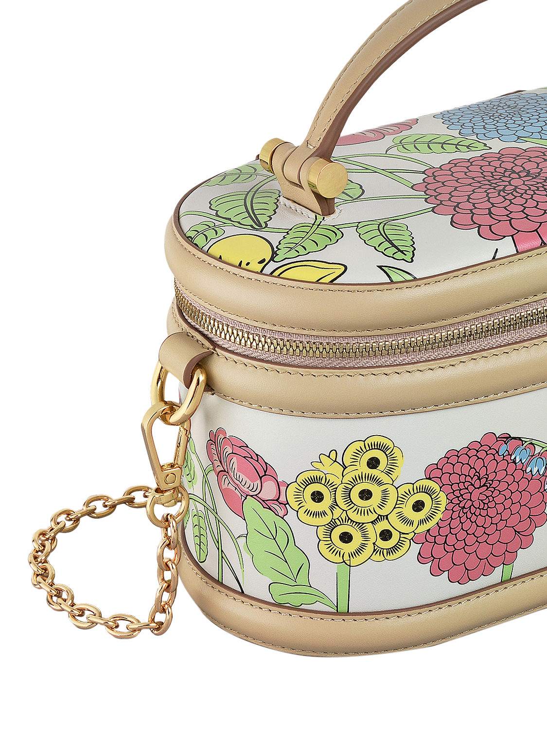 Radley RHS Floral Leather Crossbody Vanity Bag, Chalk
