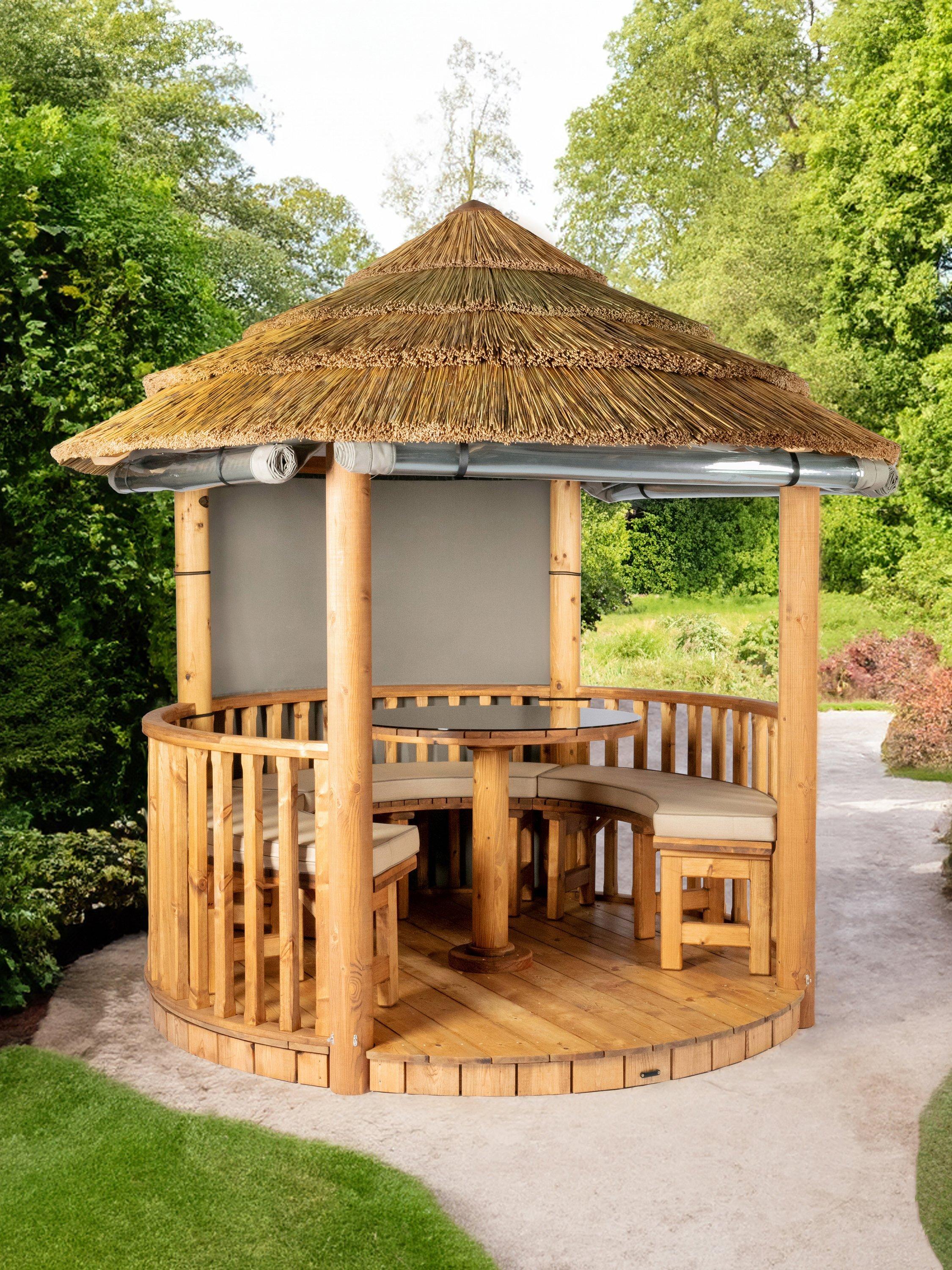 Breeze House Mara Classic Cape Reed Thatch Roof Circular Gazebo, FSC ...