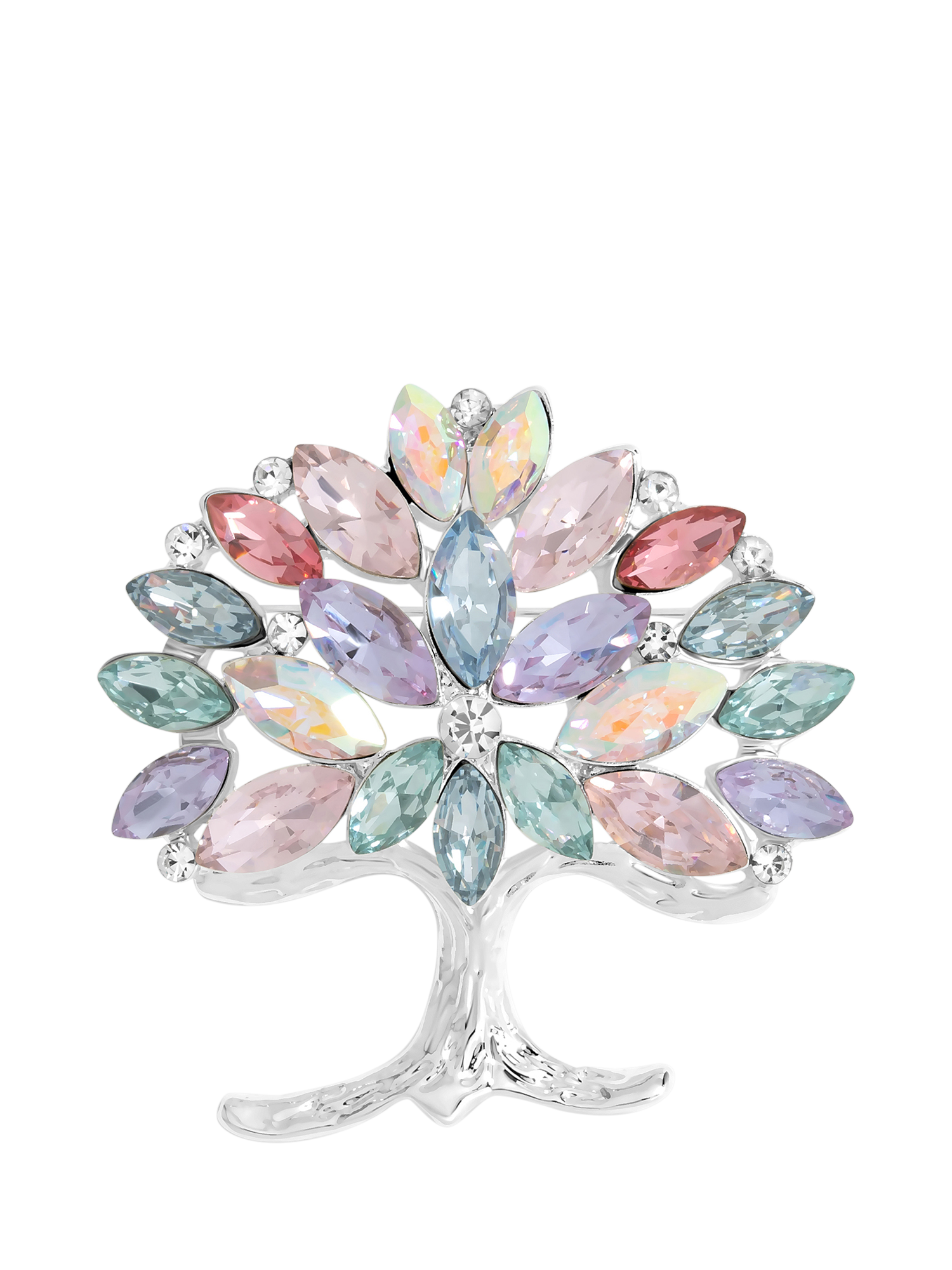 Jon Richard Tree Of Life Brooch, Multi/Silver