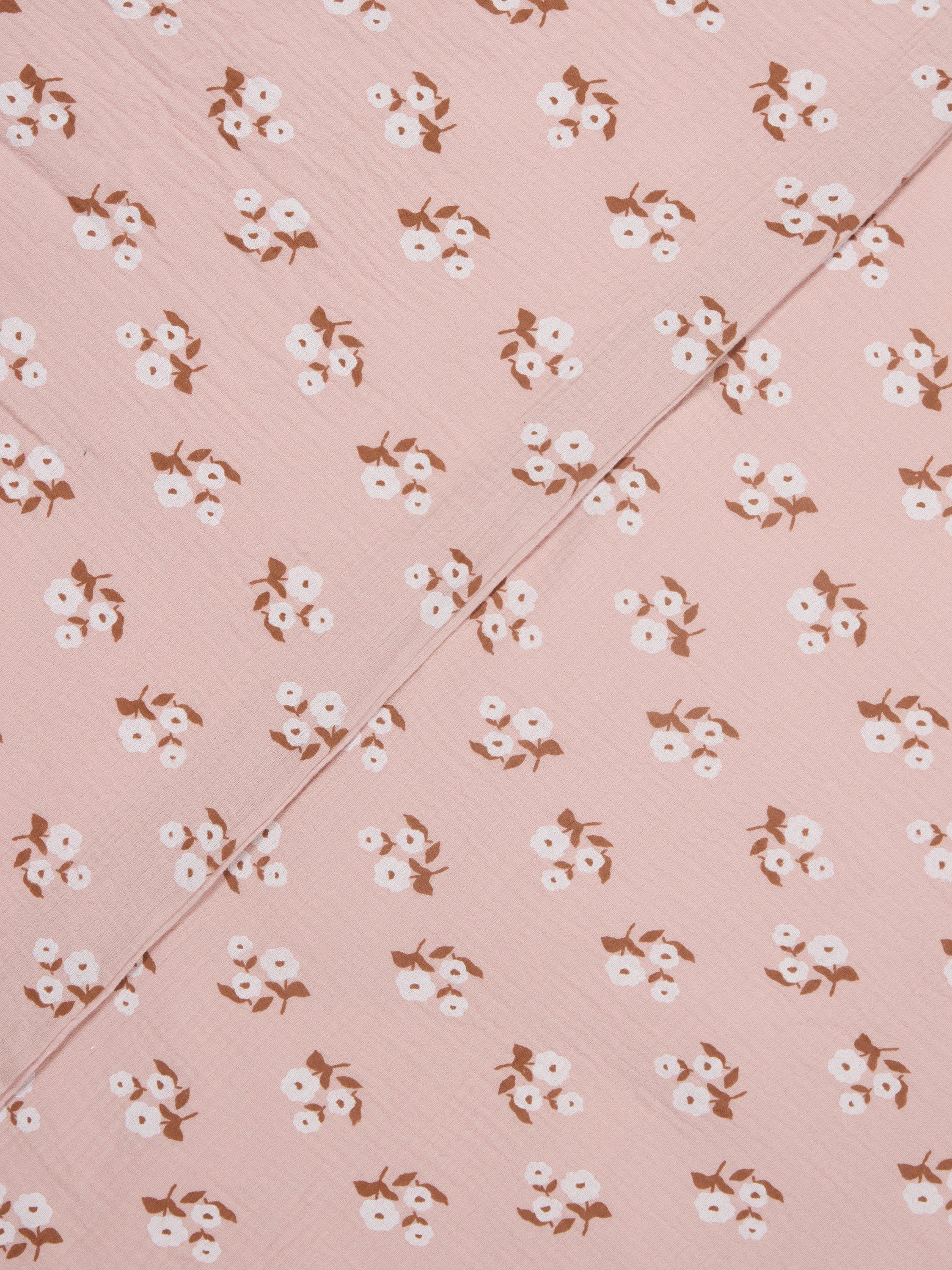 John Lewis Floral Posy Duvet Cover and Pillowcase Set, Cotbed, Pink