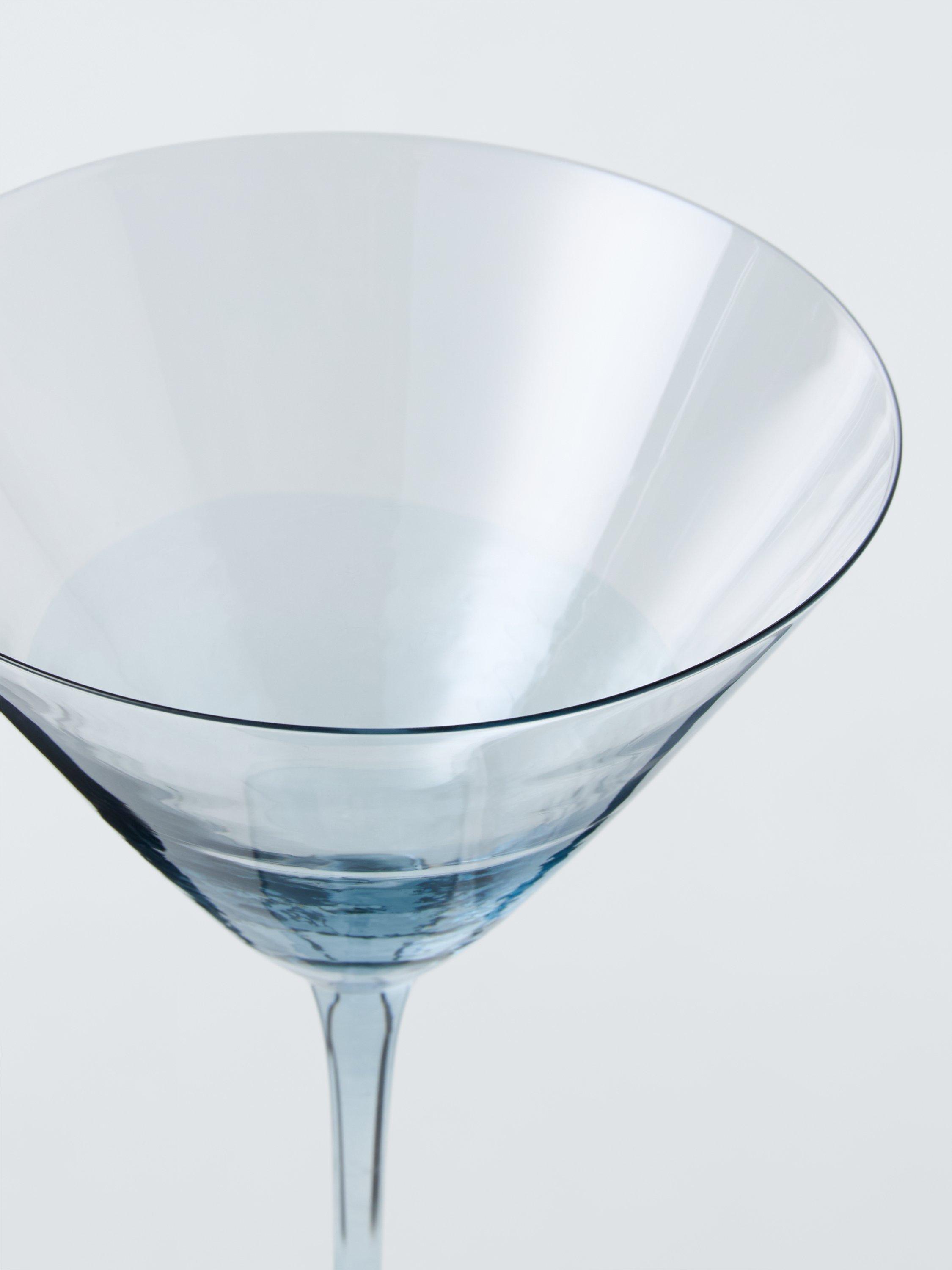 John Lewis Frosted Blue Base Martini Cocktail Glass, Set of 2, 255ml