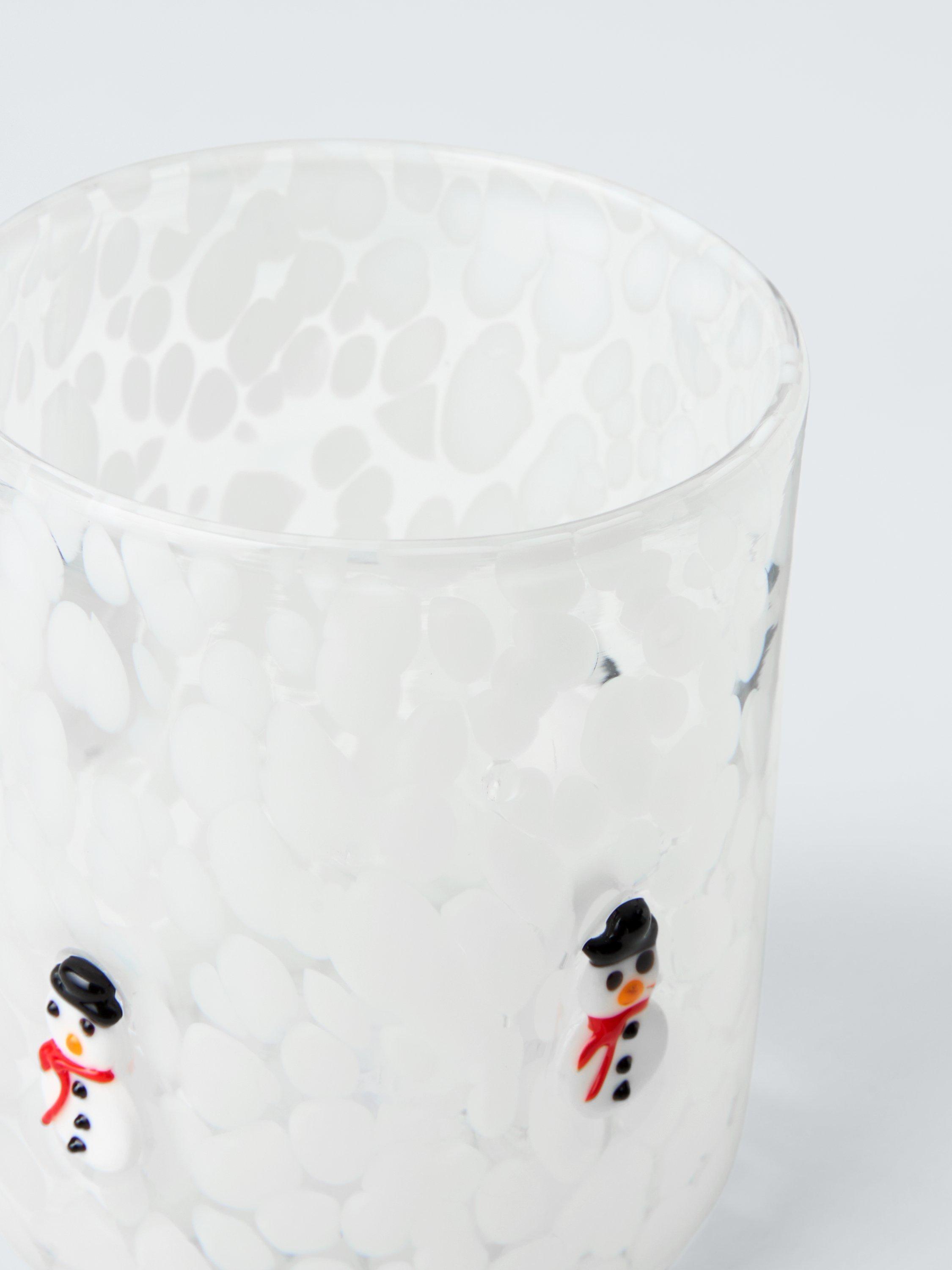 John Lewis Snowman Confetti Glass Tumbler, 370ml, White