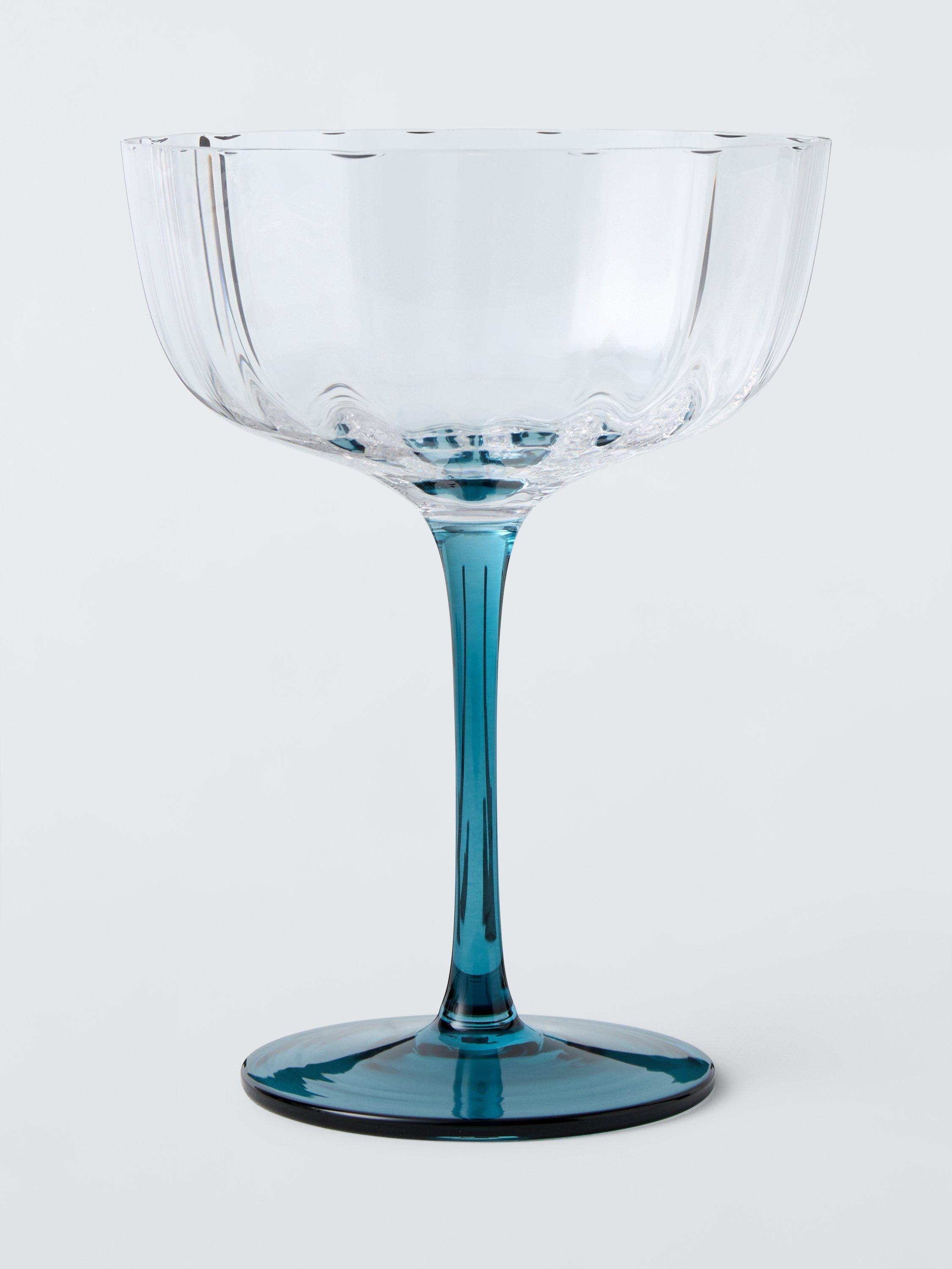 John Lewis Colour Stem Optic Coupe Cocktail Glass, Set of 2, 350ml, Teal