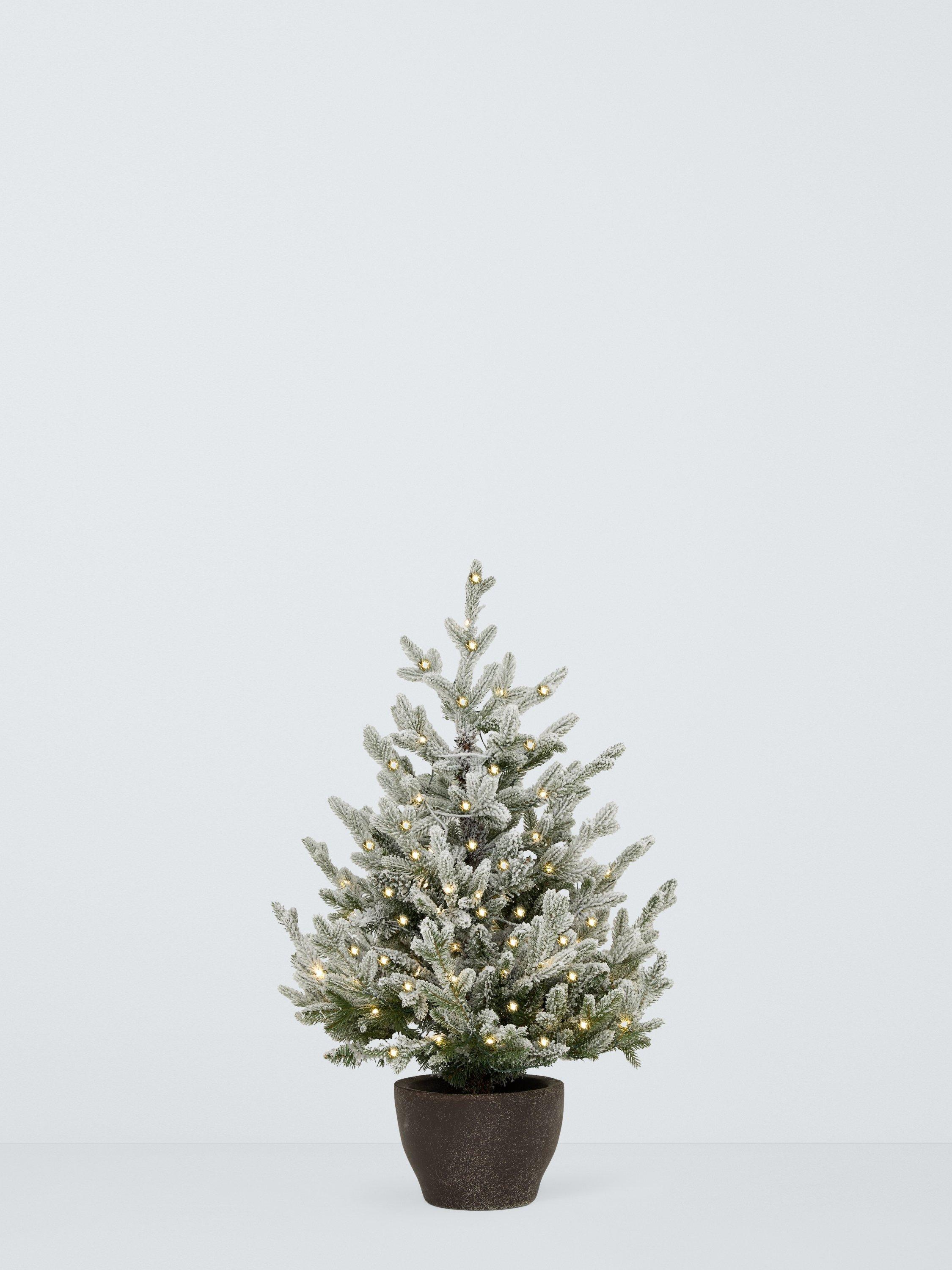 John Lewis Cotswold Snowy Pre-lit Battery Operated Christmas Tree, 3ft