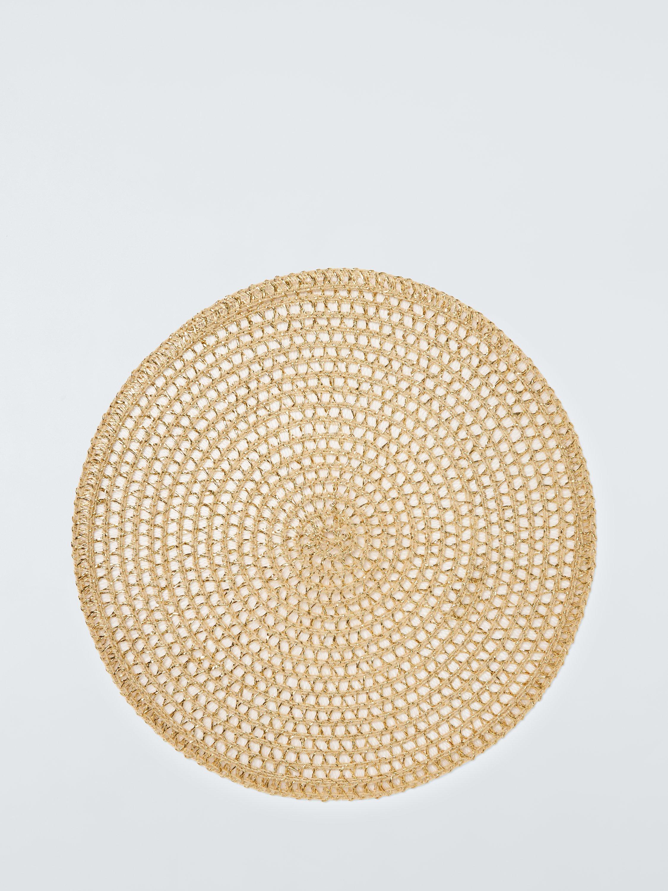 John Lewis Sparkle Round Braided Placemats, Set of 4, Gold
