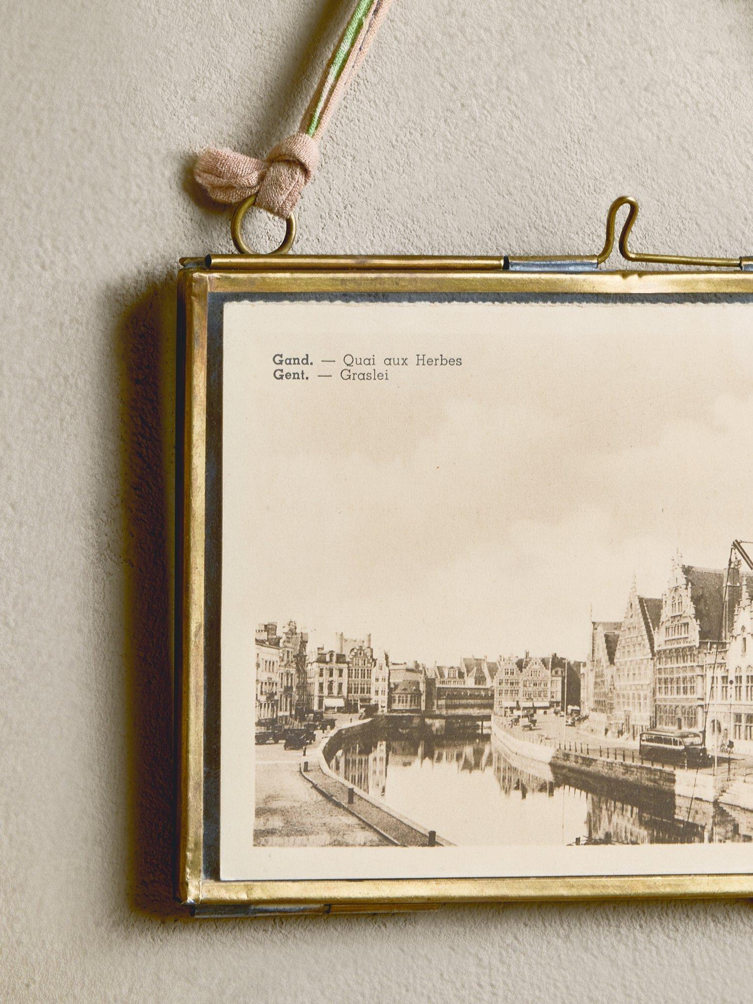 nkuku Kiko Landscape Photo Frame, Antique Brass