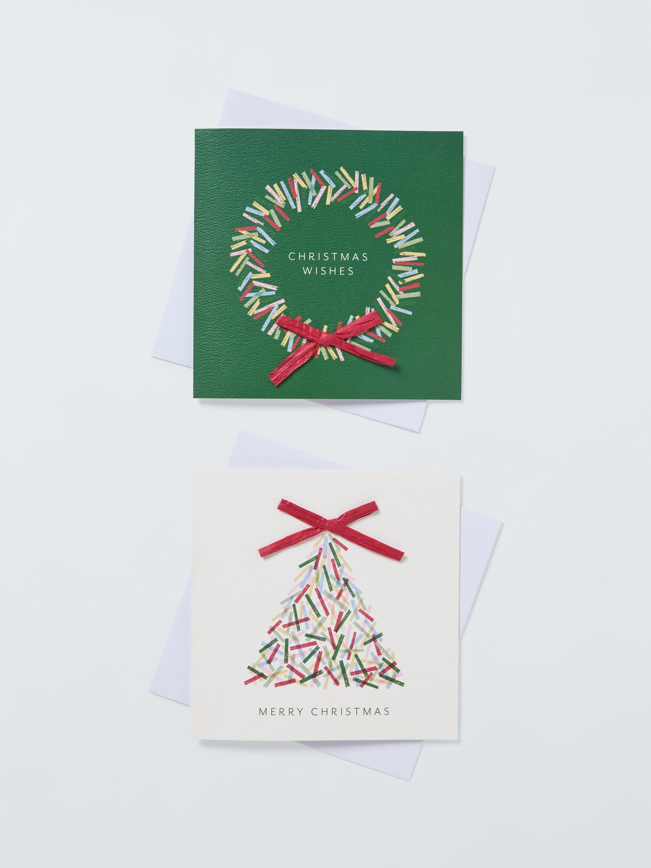 John Lewis Star & Wreath with Bow Large Charity Christmas Cards, Pack of 10