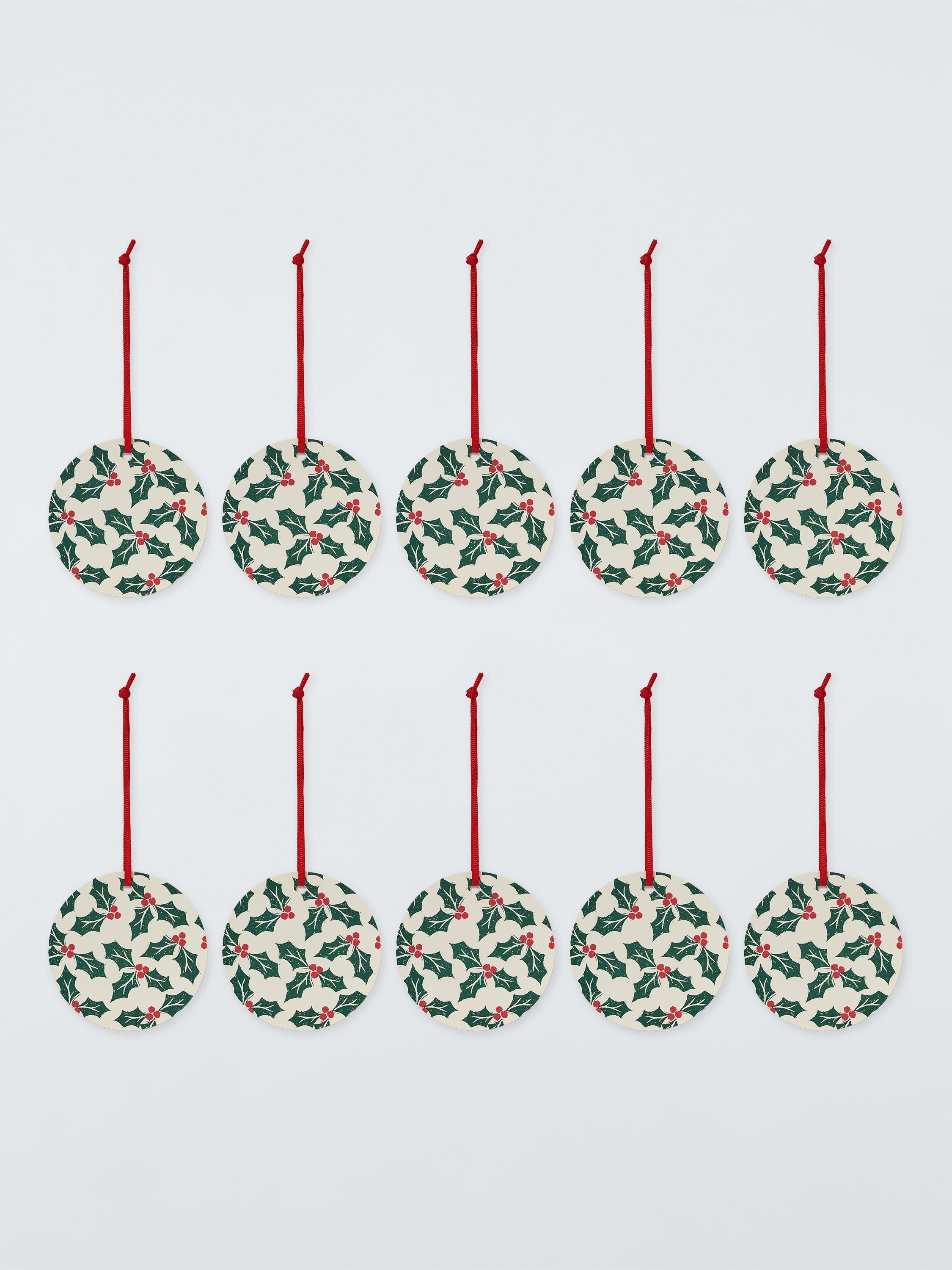 John Lewis Jolly Holly Gift Tags, Pack of 10