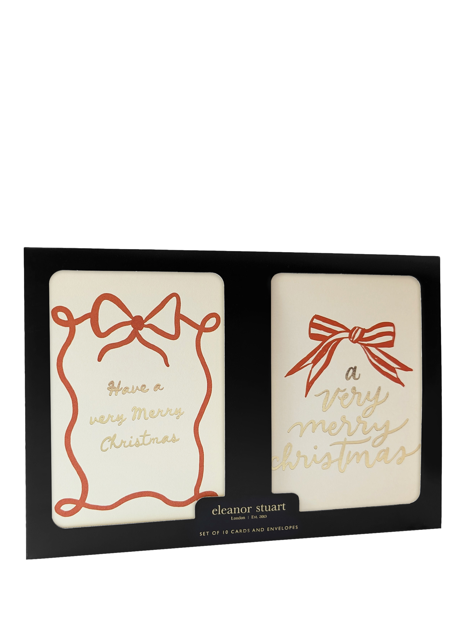 Eleanor Stuart Merry Christmas Bows Christmas Cards, Pack of 10
