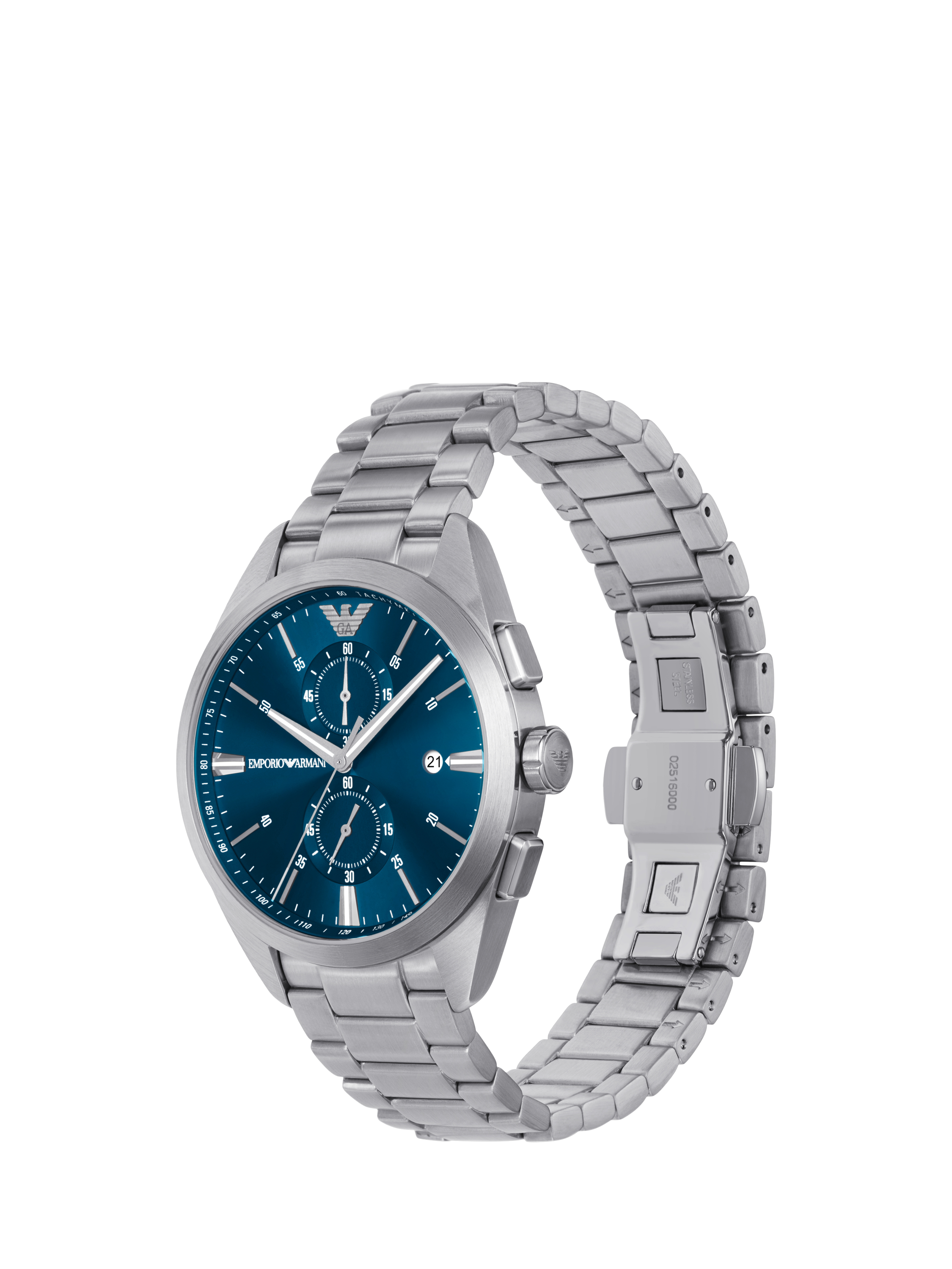 Emporio Armani AR11541 Men's Bracelet Watch, Silver And Blue