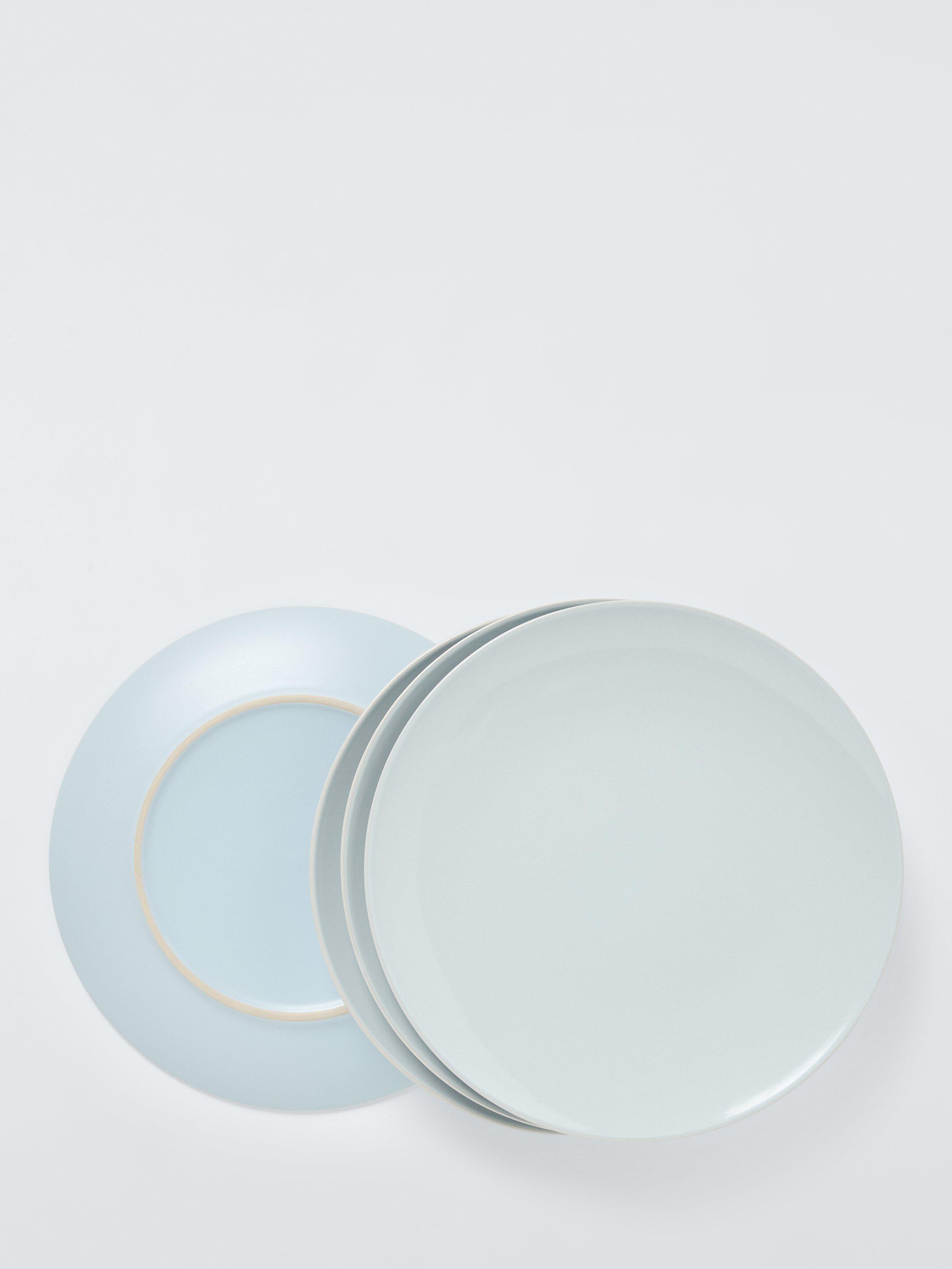John Lewis Coby Stoneware Dinner Plate, Set of 4, 26cm, Ice