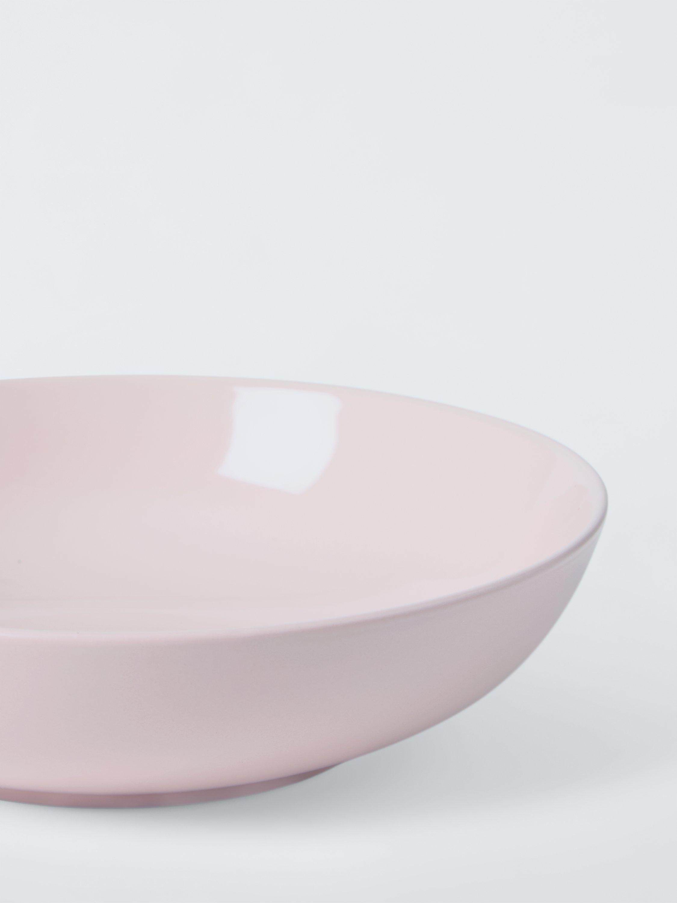 John Lewis Coby Stoneware Pasta Bowl, Set of 4, 23cm, Pink