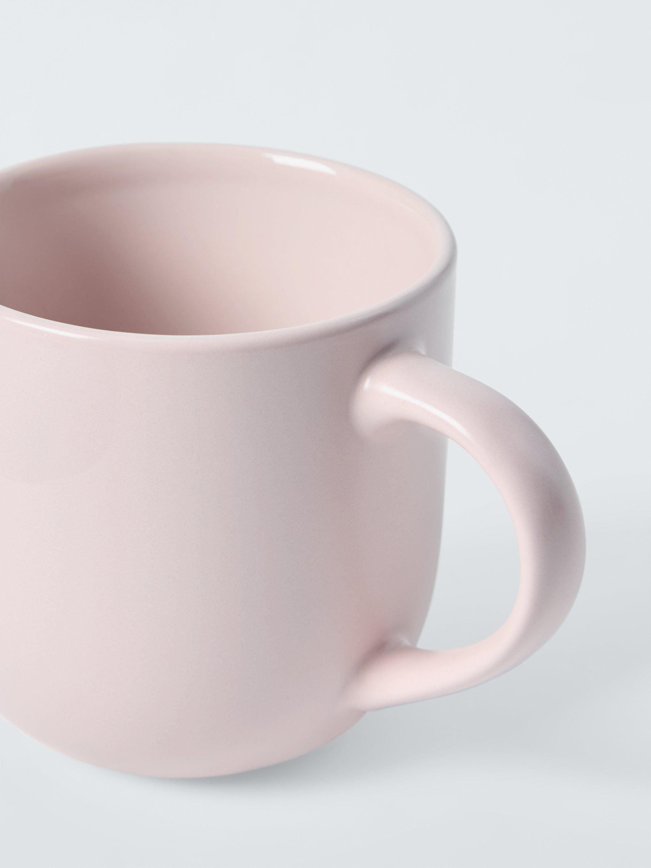 John Lewis Coby Stoneware Mug, Set of 4, 360ml, Pink