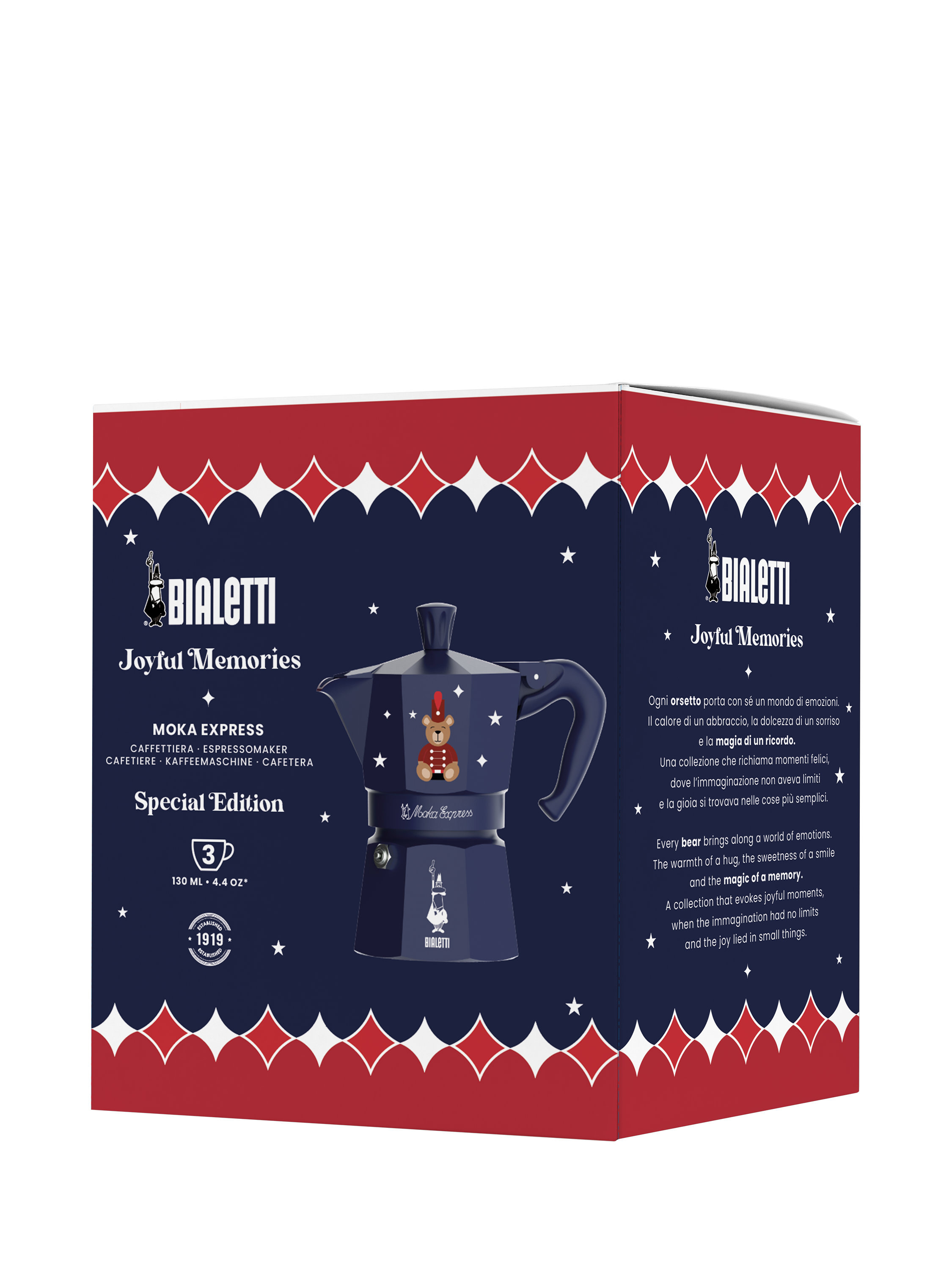 Bialetti Joyful Memories Moka Express Hob Espresso Coffee Maker, 3 Cup ...