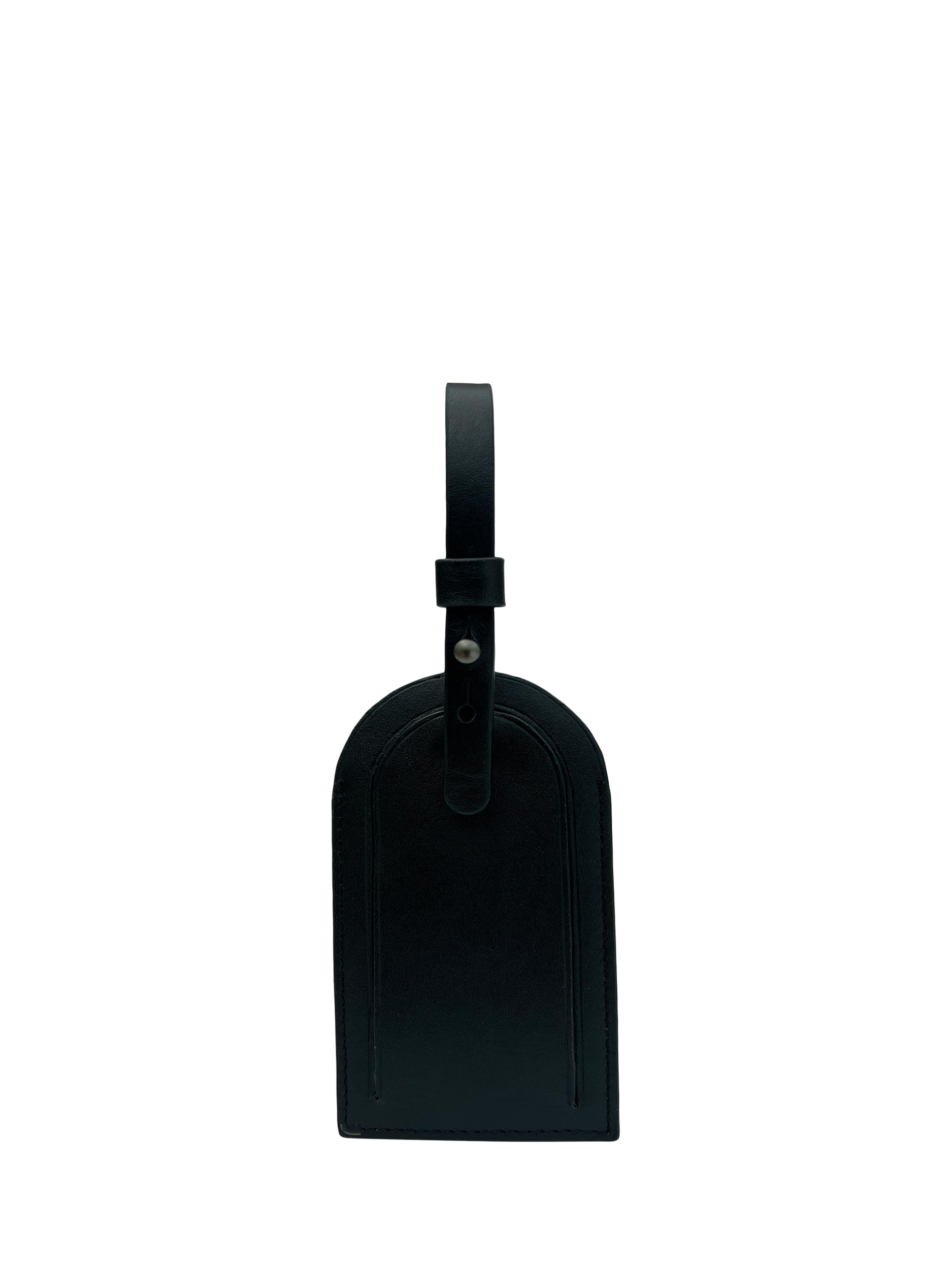 Apatchy Leather Luggage Tag and Loop Keyring Gift Set, Black