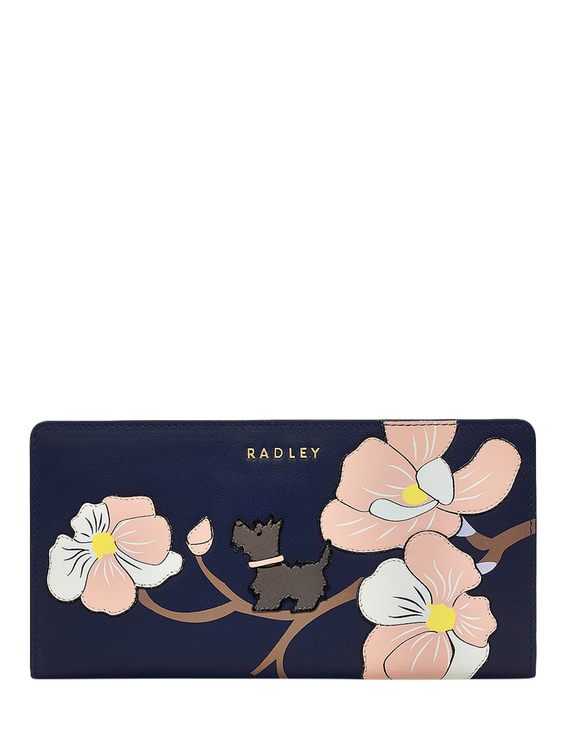 Radley Coin Street Large Floral Leather Purse, Evenfall