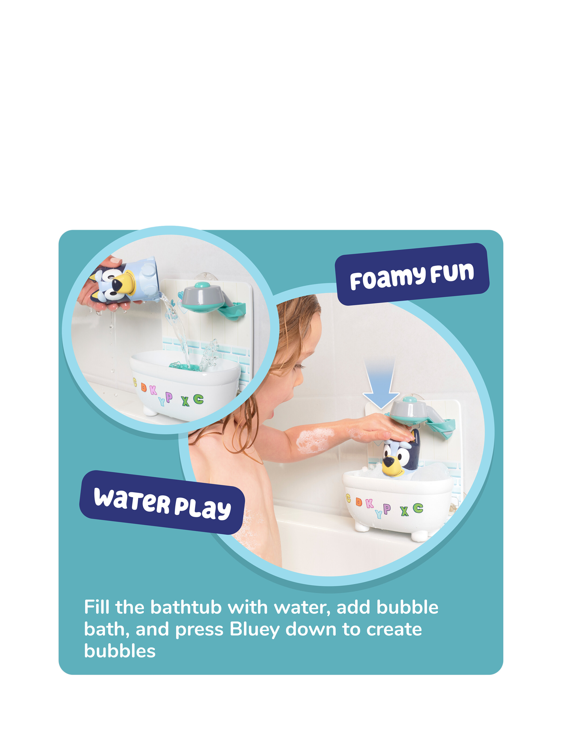 Bluey Tomy Toomies Shower & Scrub Bluey Bathtime Toy