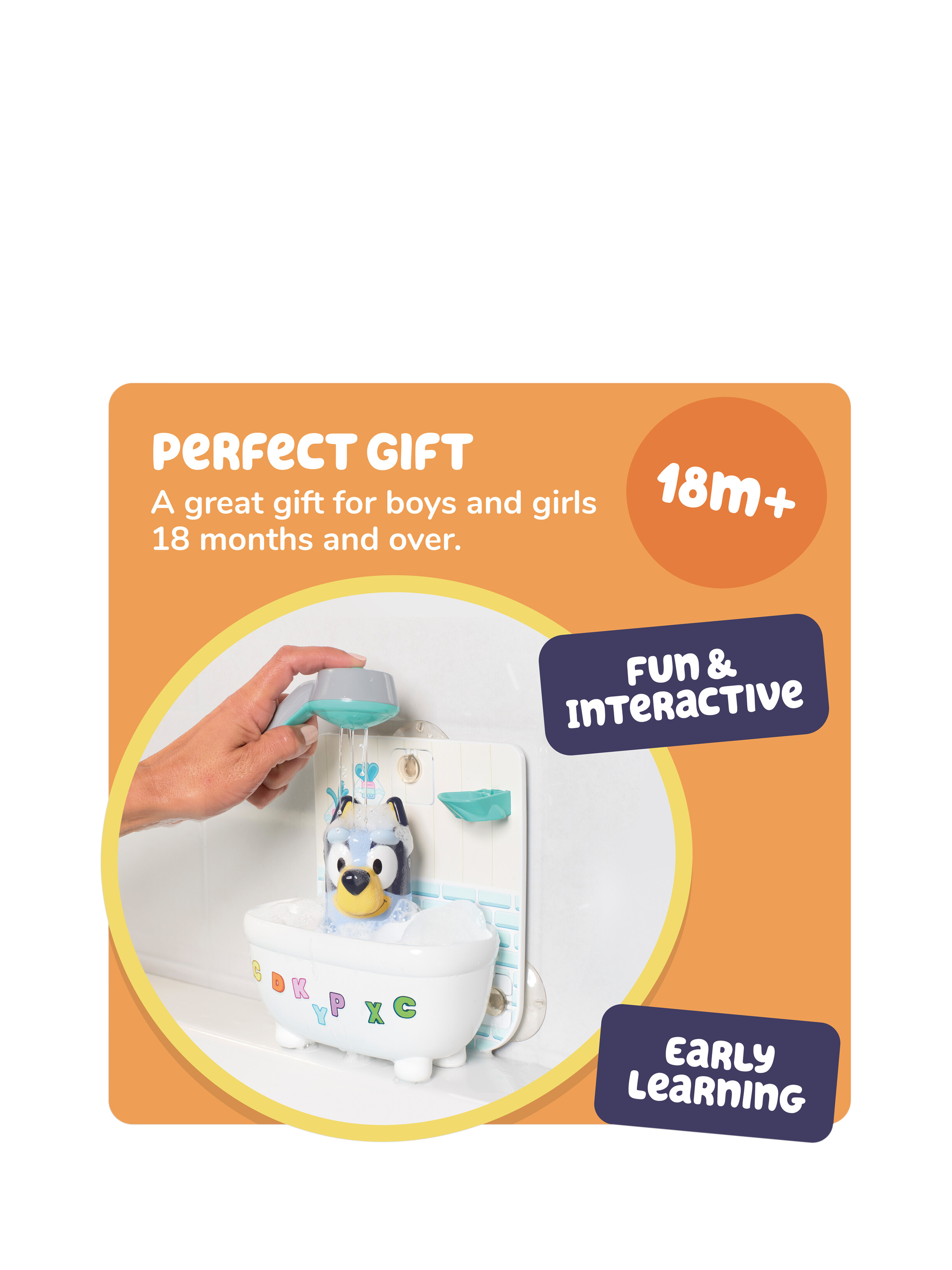 Bluey Tomy Toomies Shower & Scrub Bluey Bathtime Toy