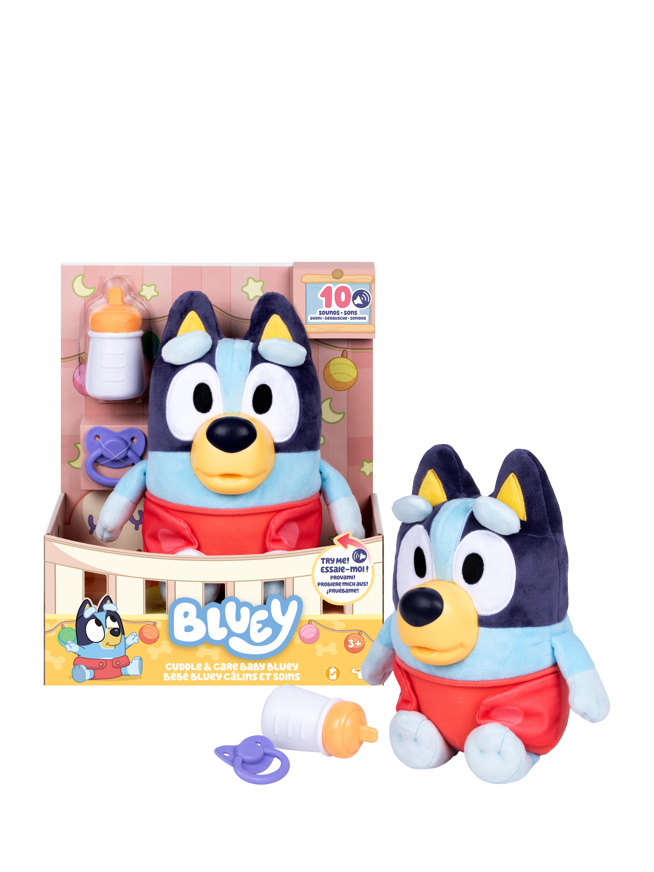 Bluey Cuddle & Care Electronic 11" Plush Toy Baby Bluey