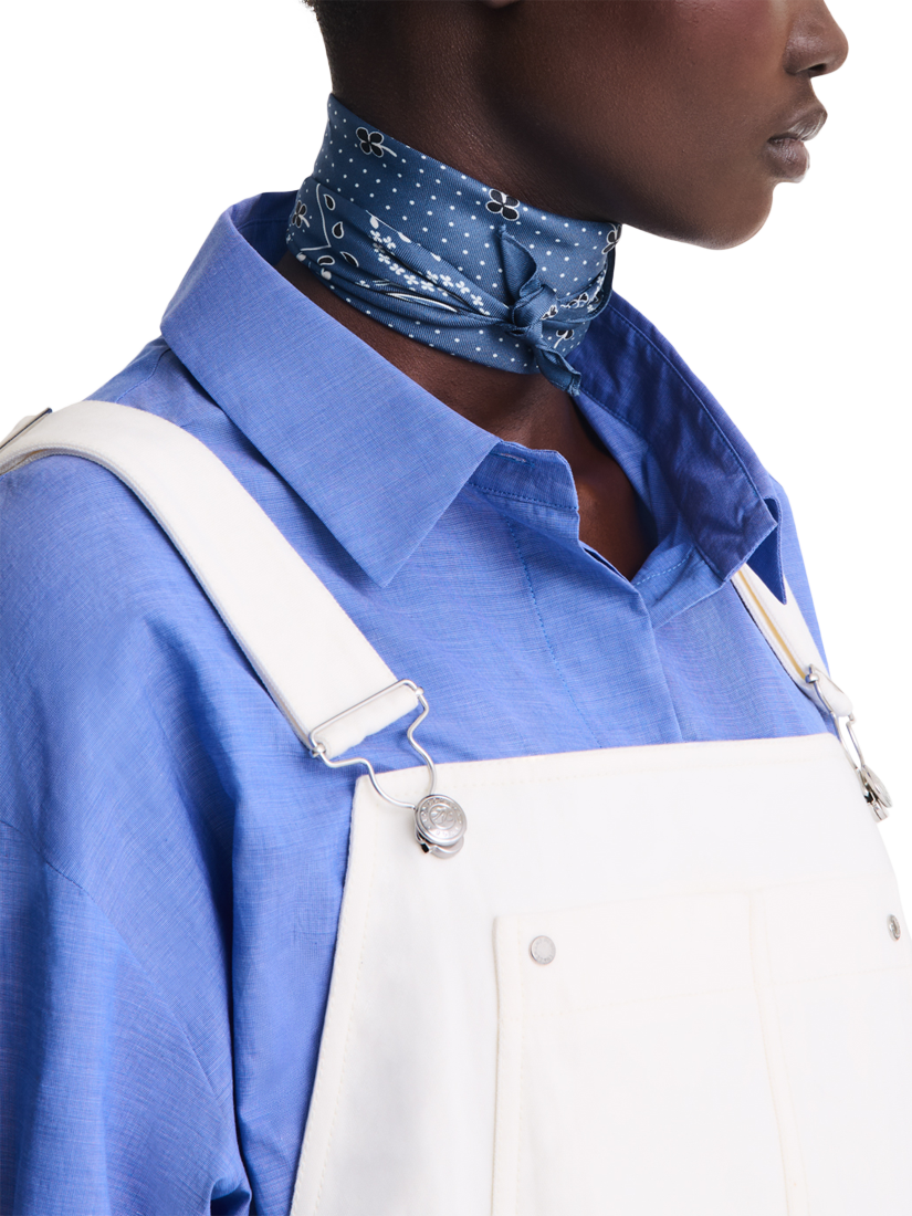 Longchamp Bandana Silk Scarf, Cobalt Blue