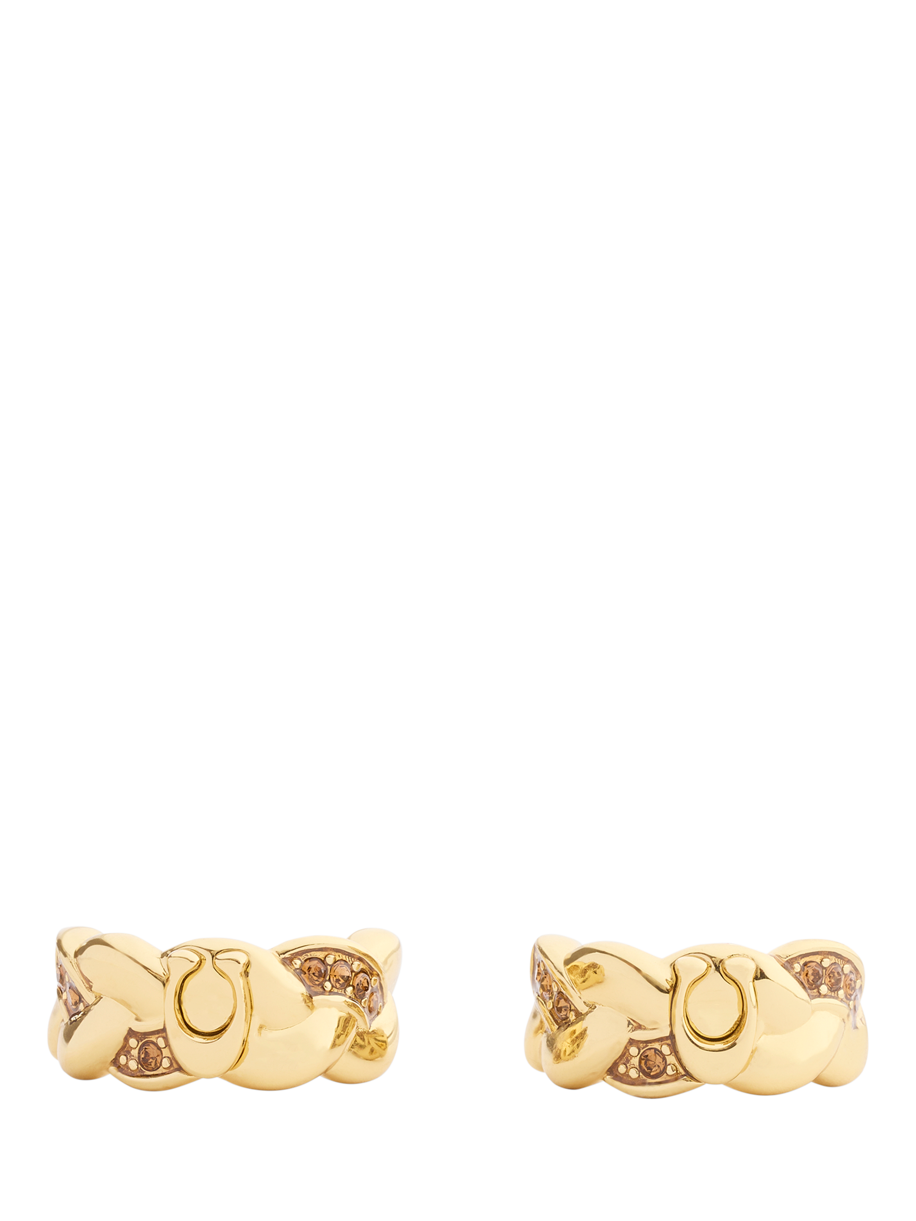 Coach Signature C Braided Hoop Earrings, Gold