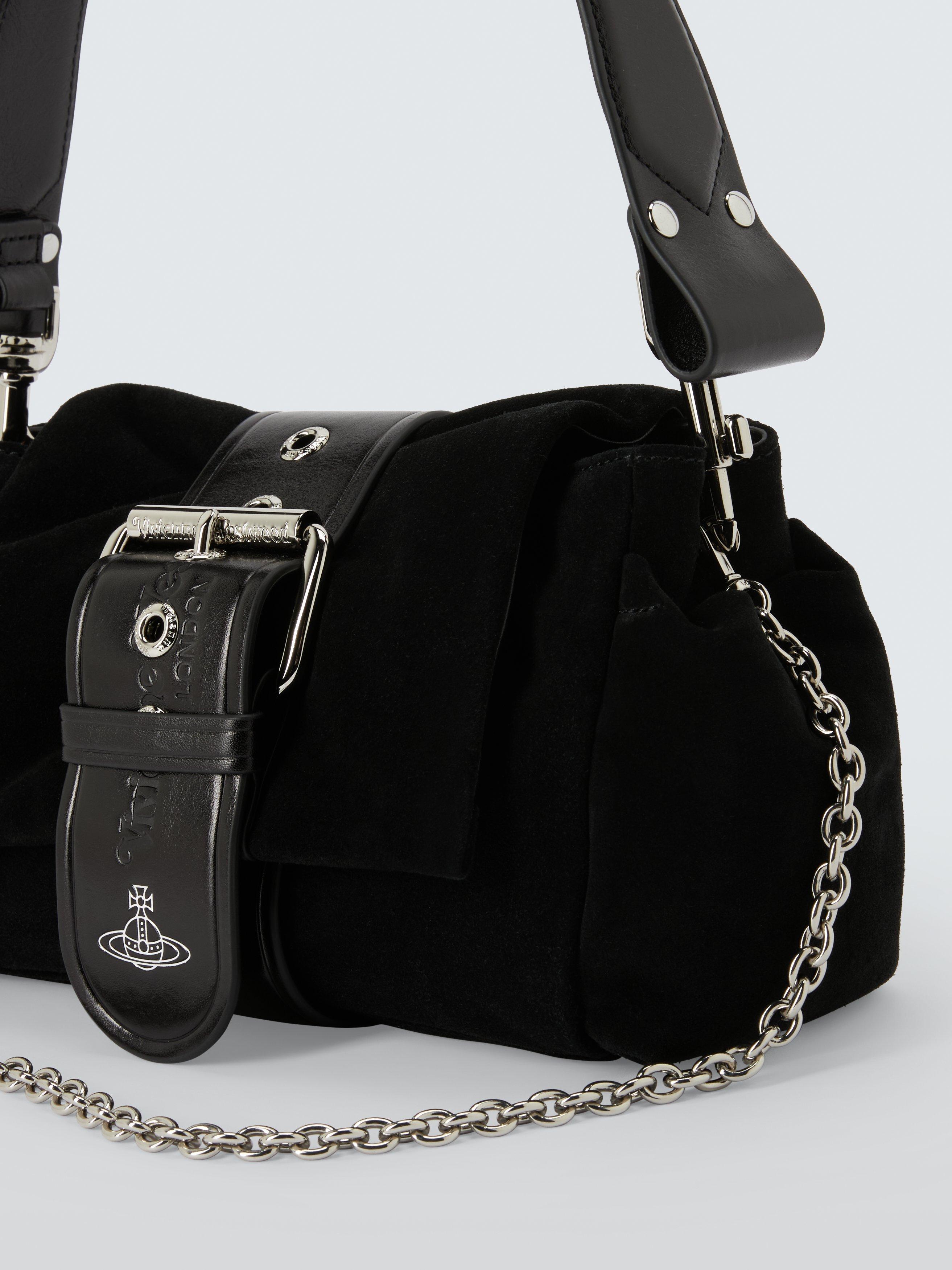 Vivienne Westwood Hazel Treasure Suede Handbag, Black