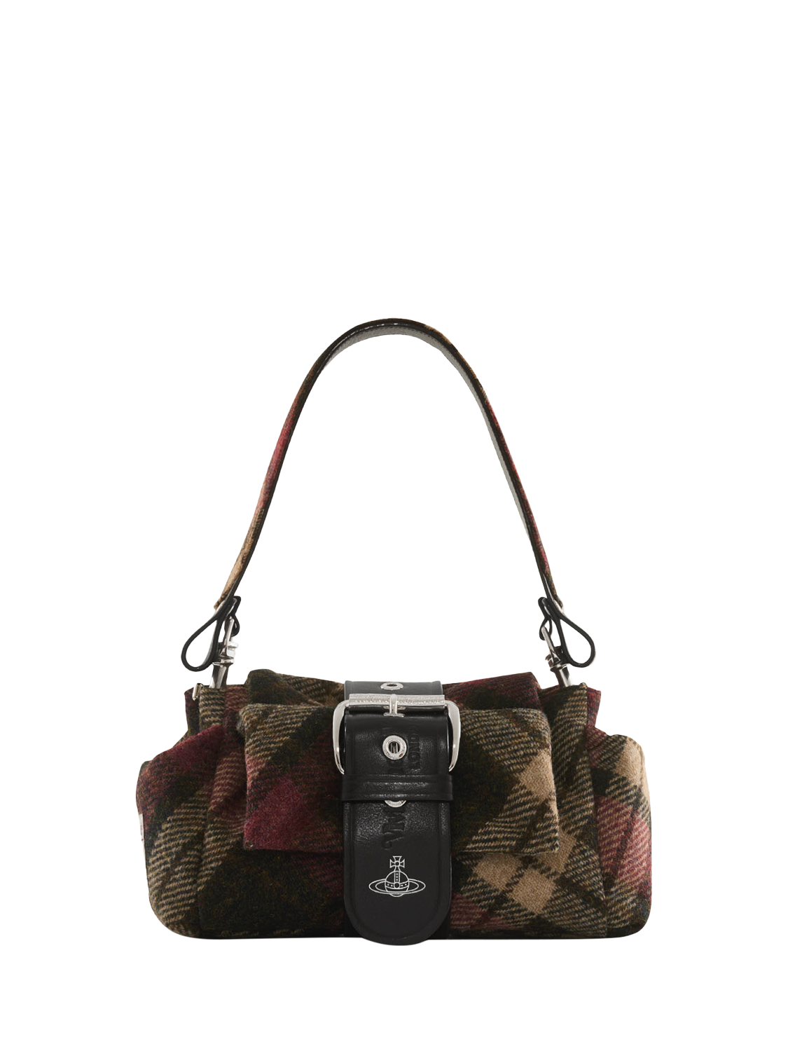 Vivienne Westwood Hazel Treasure Tweed Shoulder Bag, Black/Multi